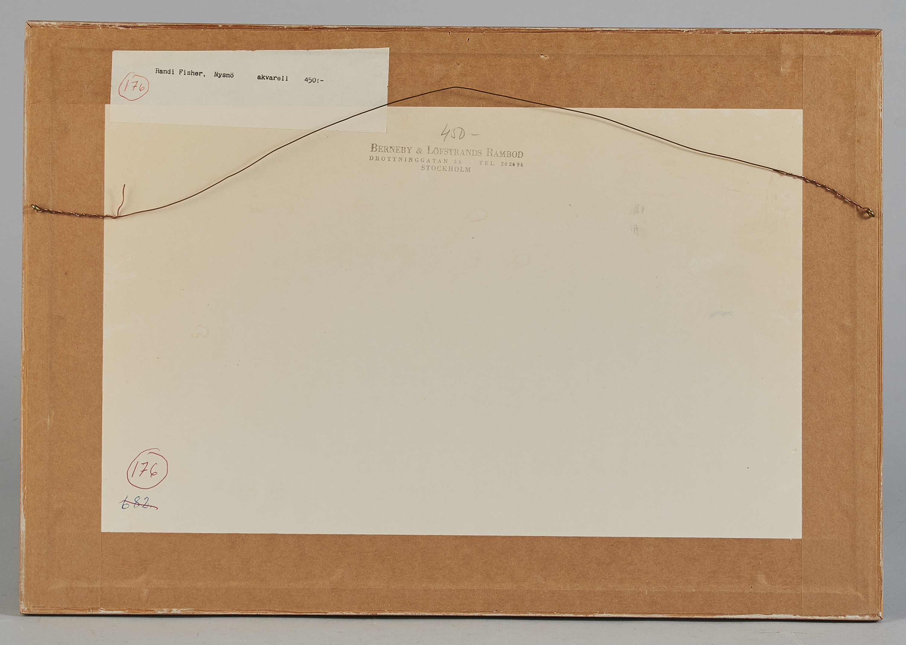 Akvarell, Randi Fischer (1920-1997), Sverige. "Nysnö". Signerad ...