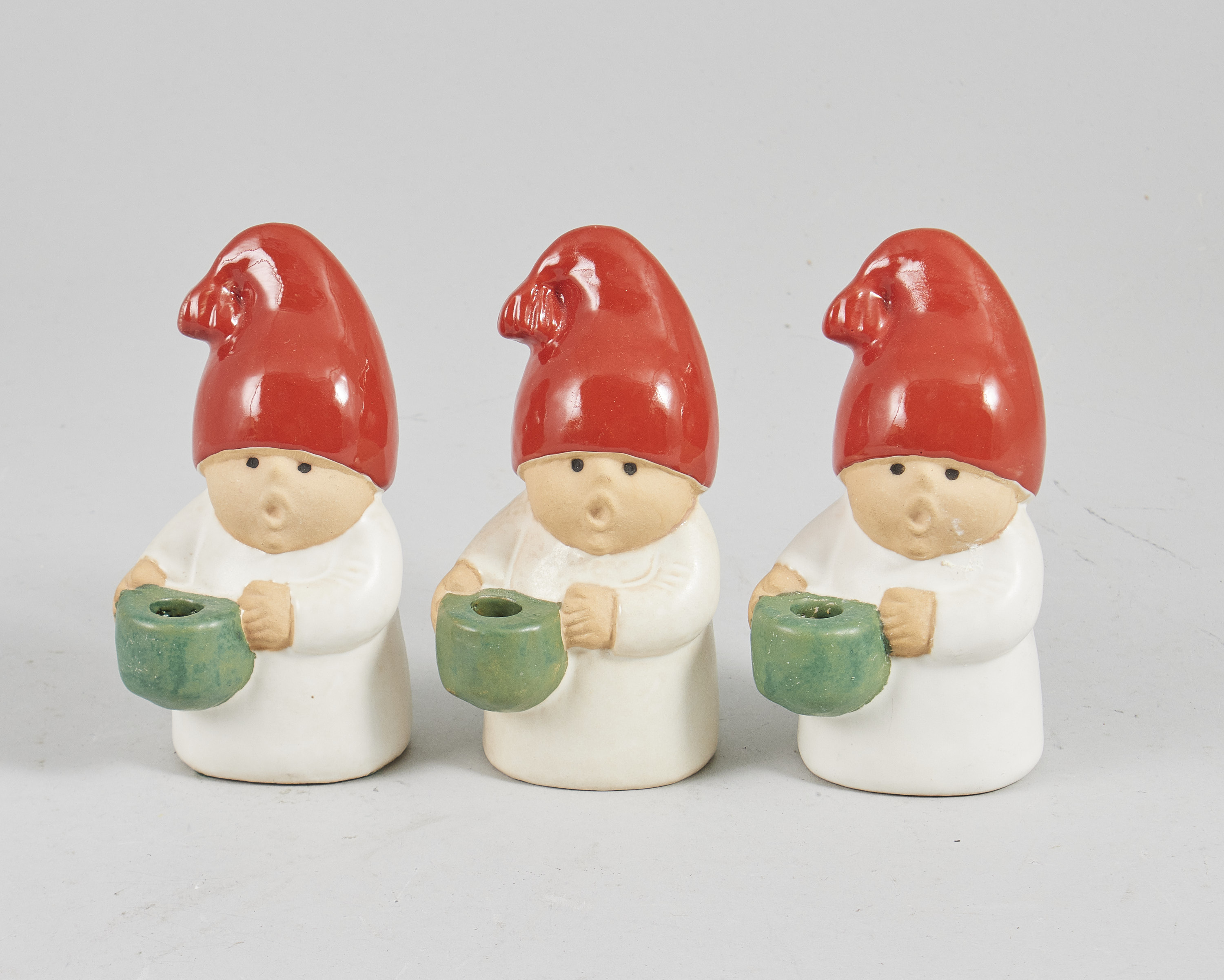 Ljusstakar, 3 st, Lisa Larson (f. 1931), Sverige. Tomtar, Rörstrand ...