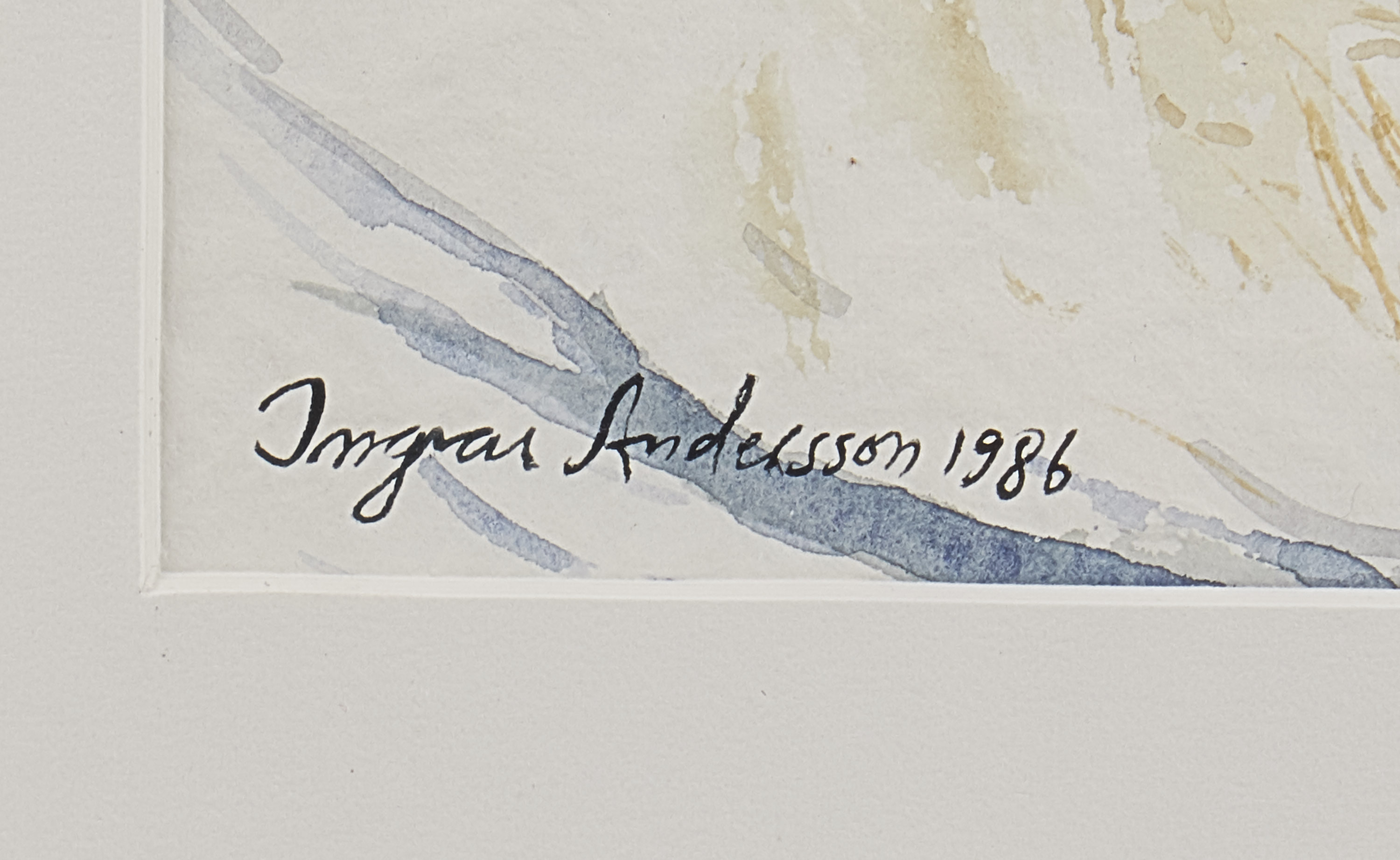 Akvarell, Ingvar Andersson. Signerad, daterad 1986,25x35 cm. Metropol ...