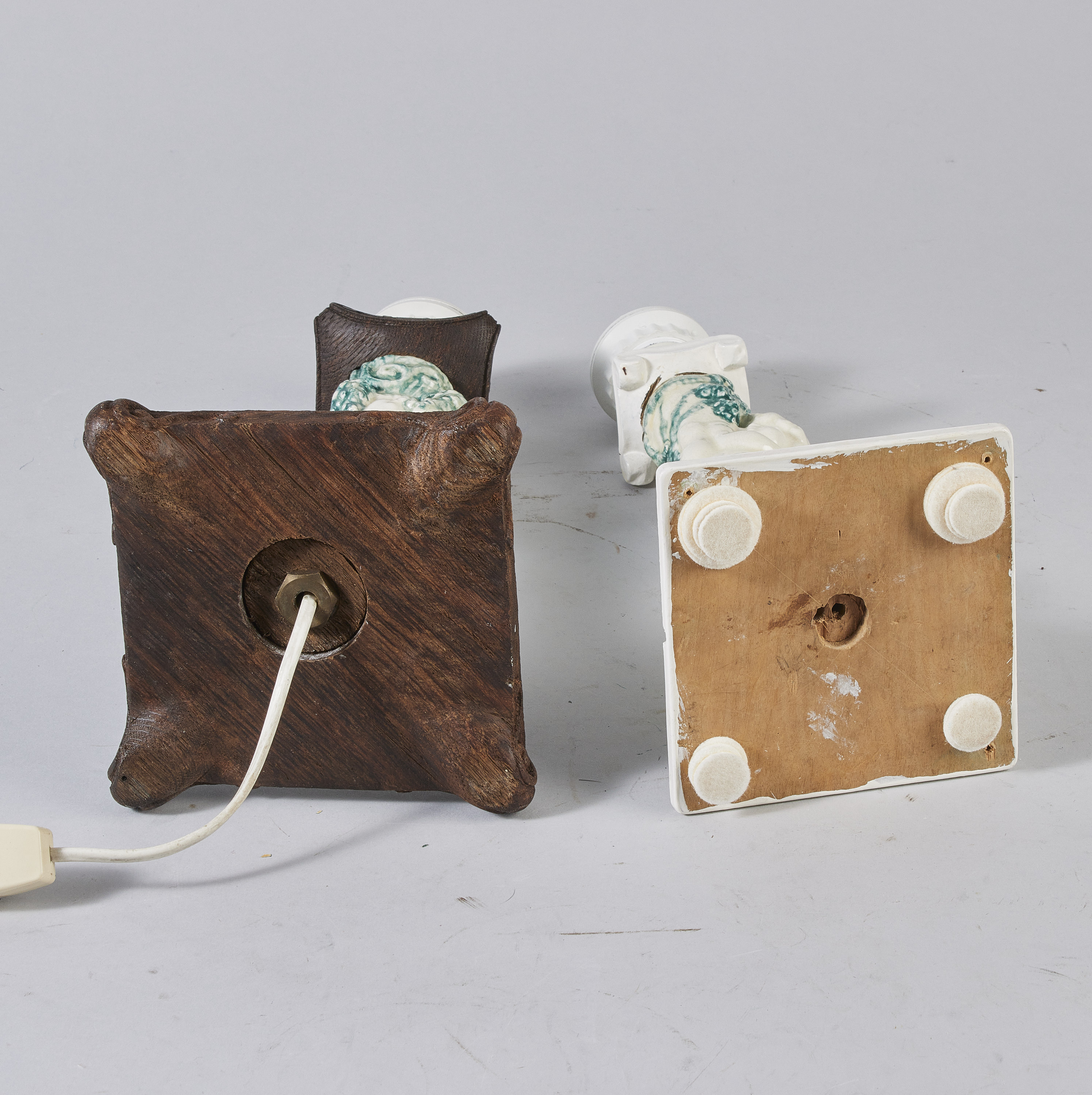 Bordslampfötter, Ett par, porslin, 1920-tal, "Bellman & Ulla ...