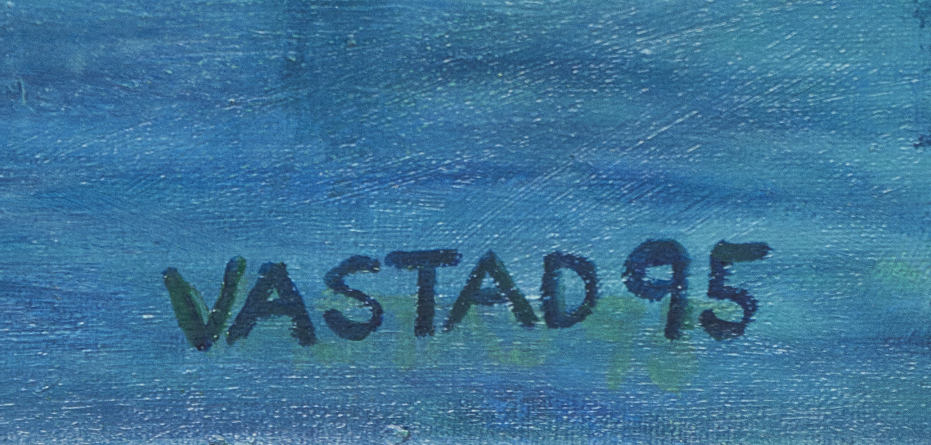 Oljemålning, Kurt Vastad, skymning. Signerad, daterad -95. Olja på duk ...
