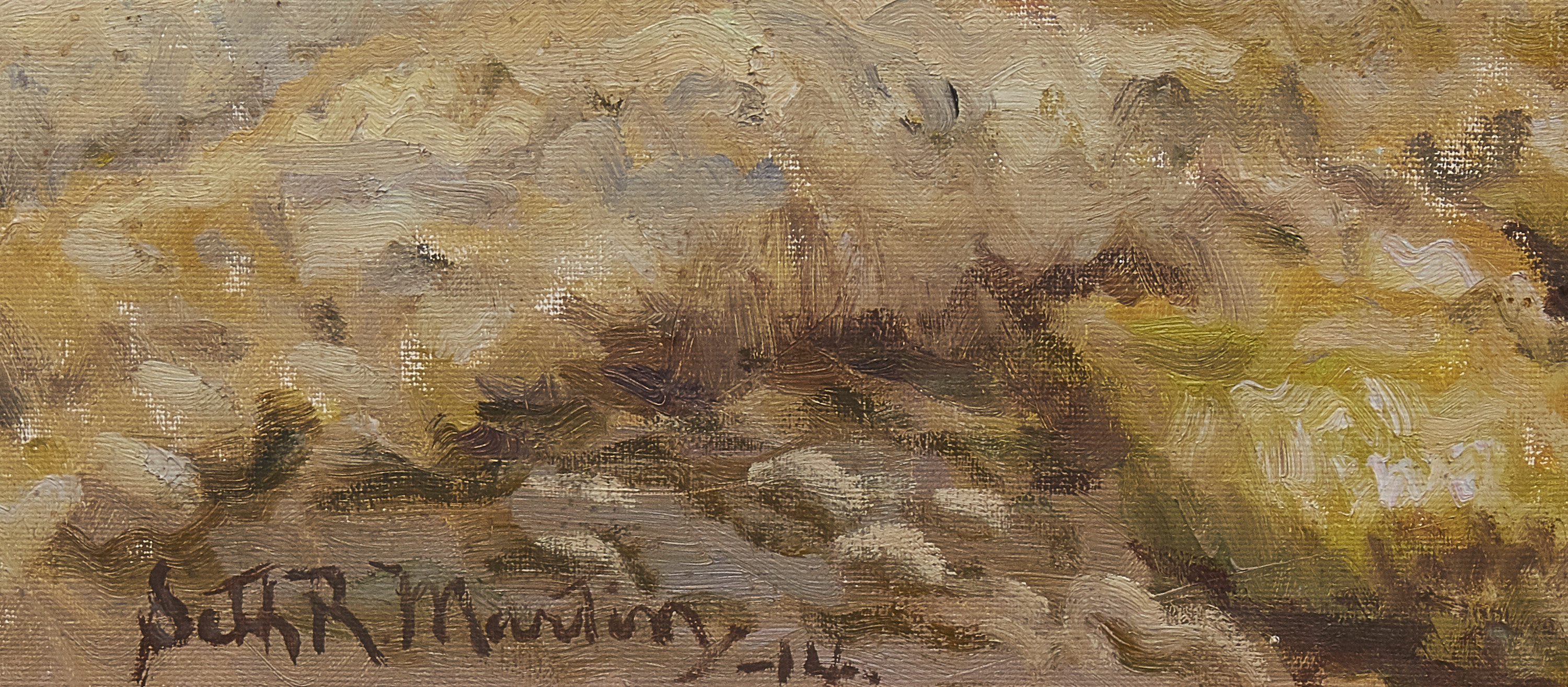 Oljemålning, Seth Roland Martin (1886-1925), Sverige. Berguv & hare ...