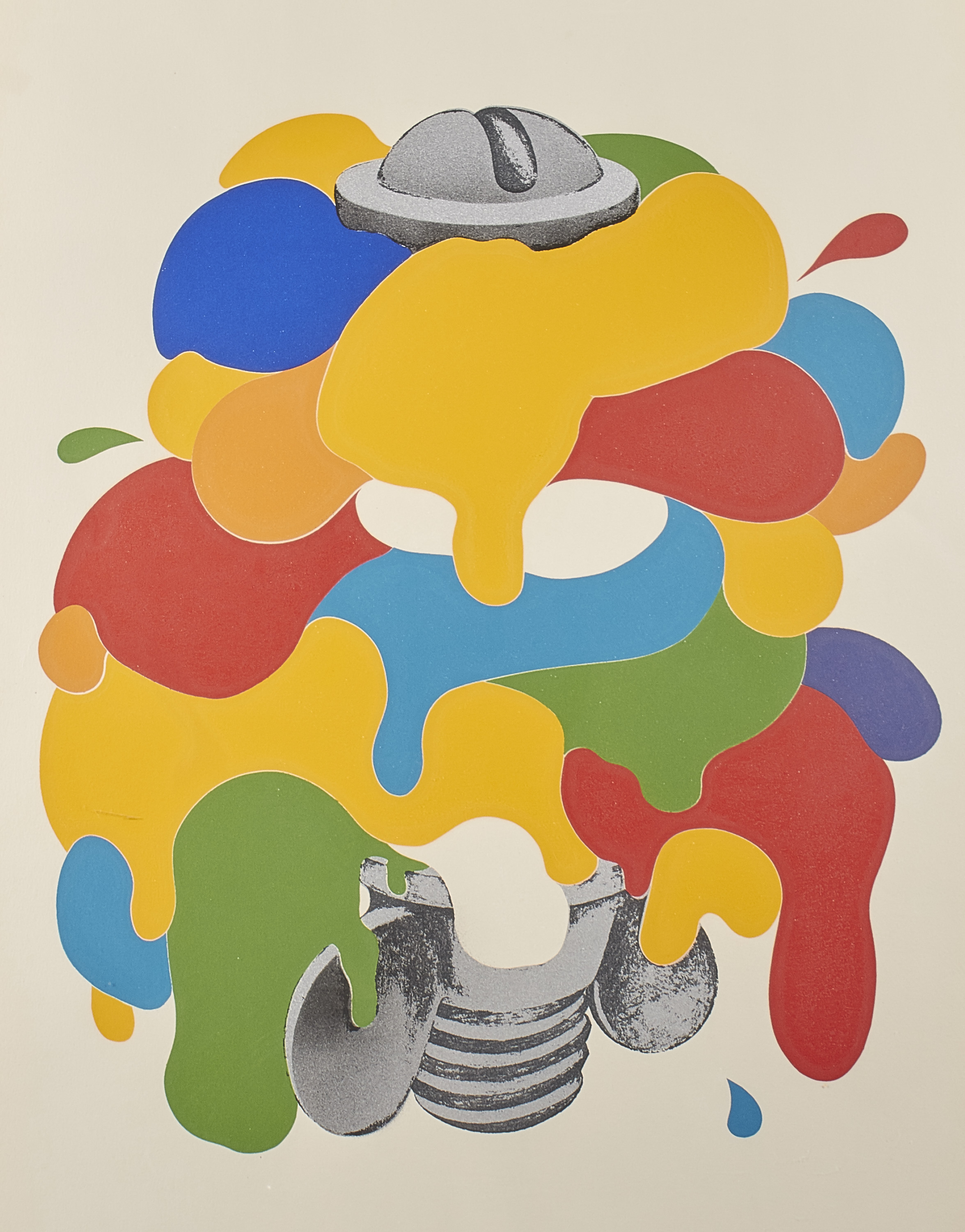 Färglitografi, Werner Pfeiffer (f. 1937), "Screwed up", AT, signerad ...