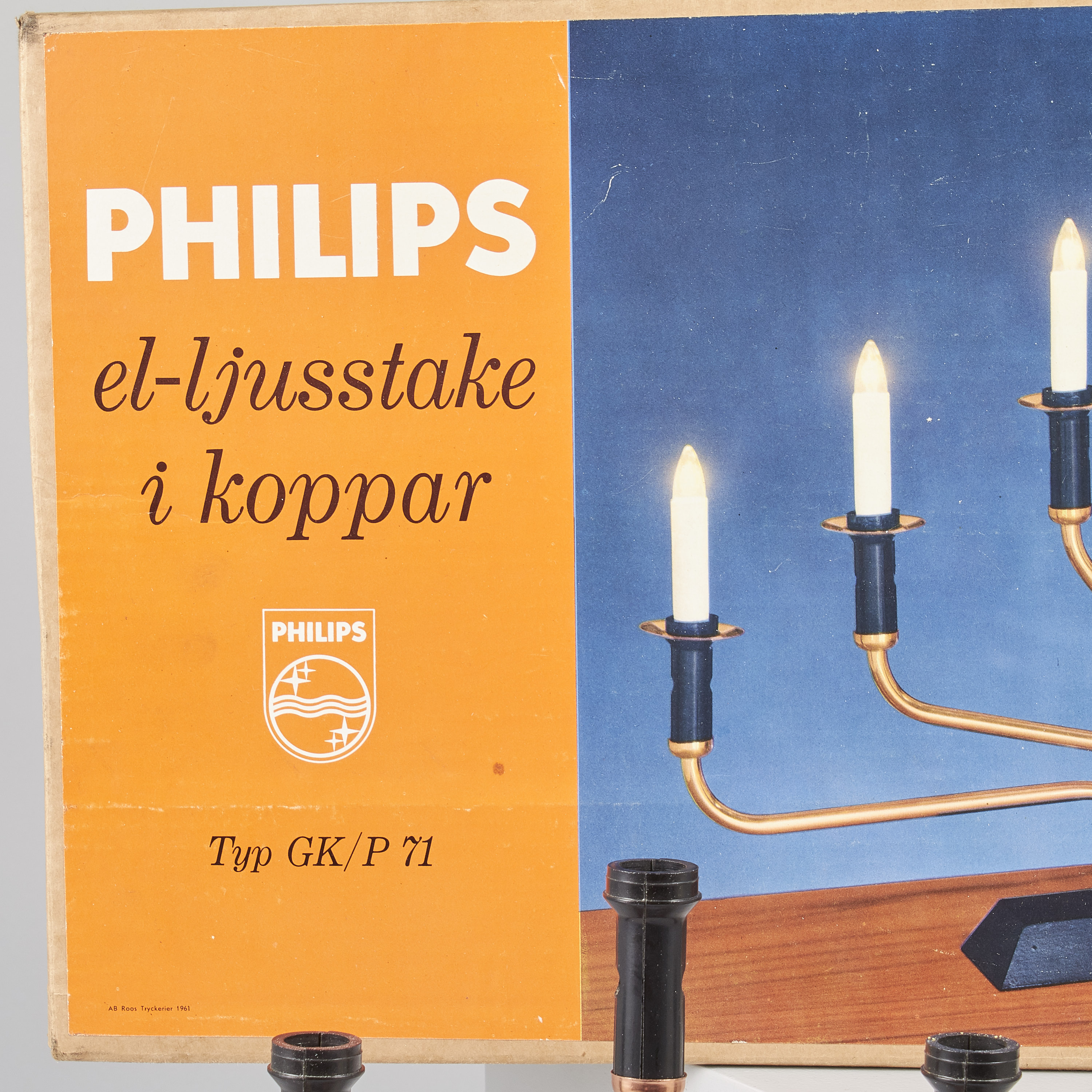 Ljusstake, 1950-tal, Philips, i originalkartong. Metropol - Auktioner i ...