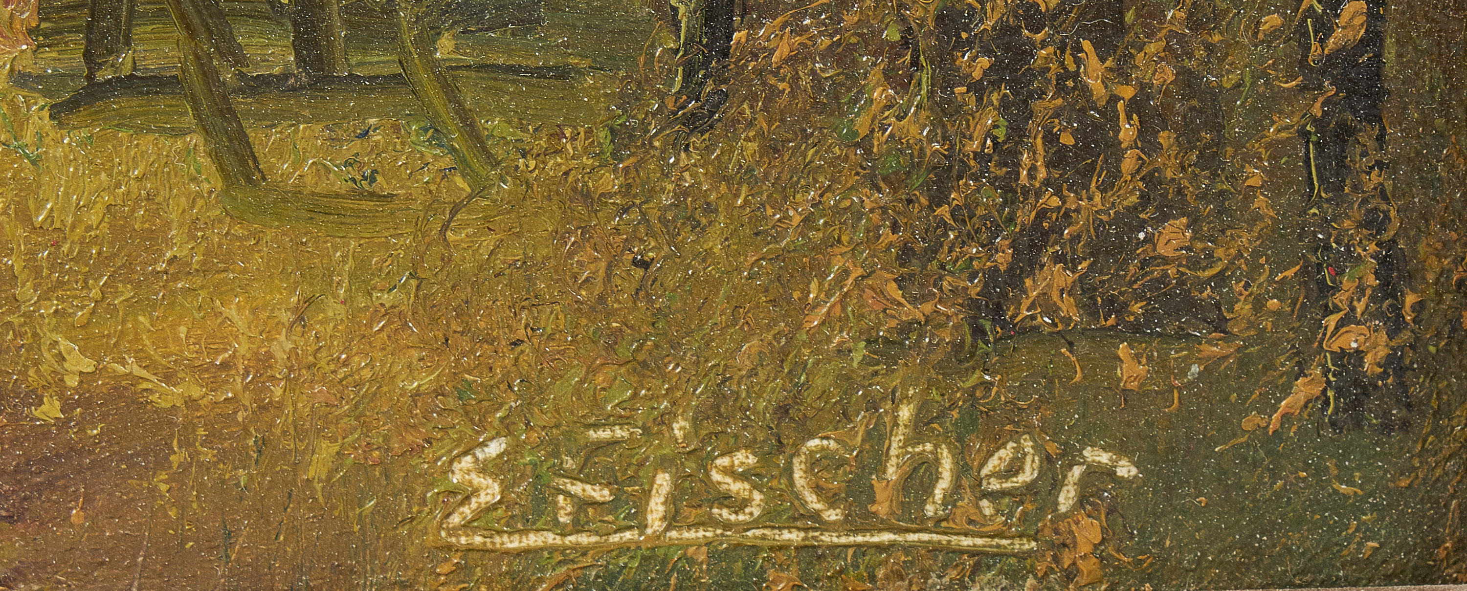 Oljemålning, Samuel Fischer, Landskap, signerad. Olja på duk, 17x23 ...