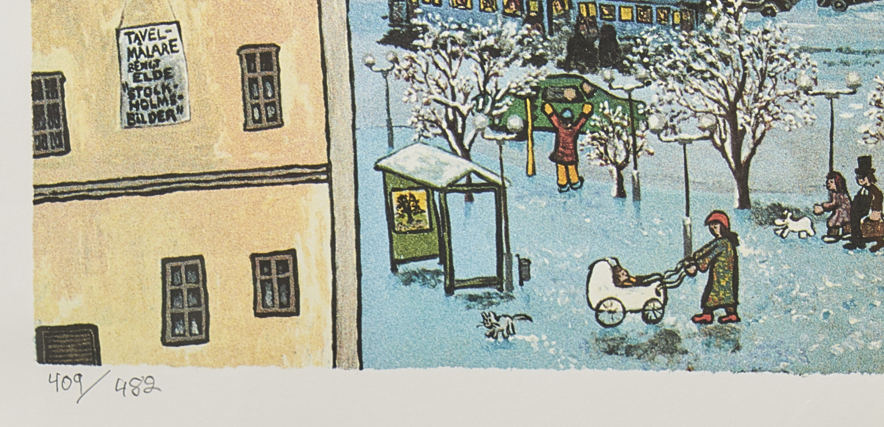 Färglitografi, Bengt Elde (1939-2015), Sverige. Panorama, Stockholm ...