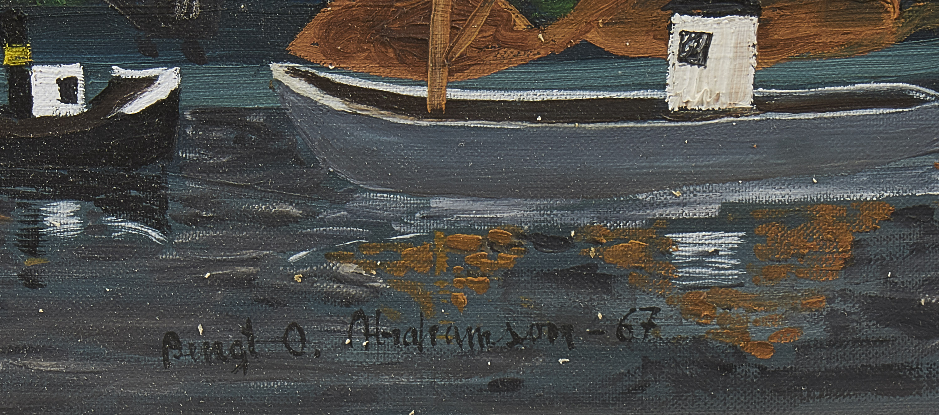 Oljemålning, Bengt Olov Abrahamsson (1924-1989), Sverige. Signerad ...