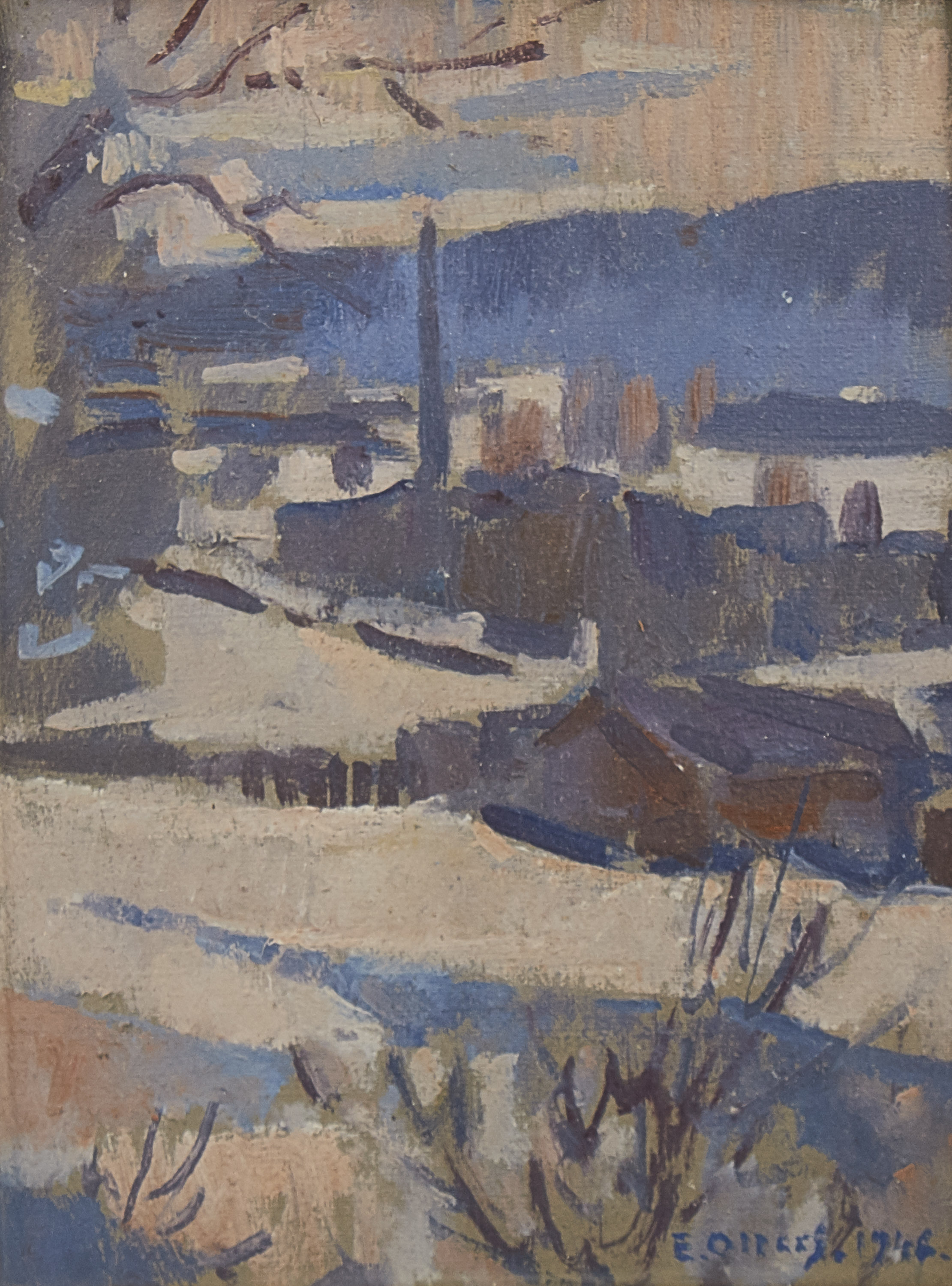 Blandteknik, Edvin Ollers (1888-1959), Sverige. Signerad, daterad 1946 ...