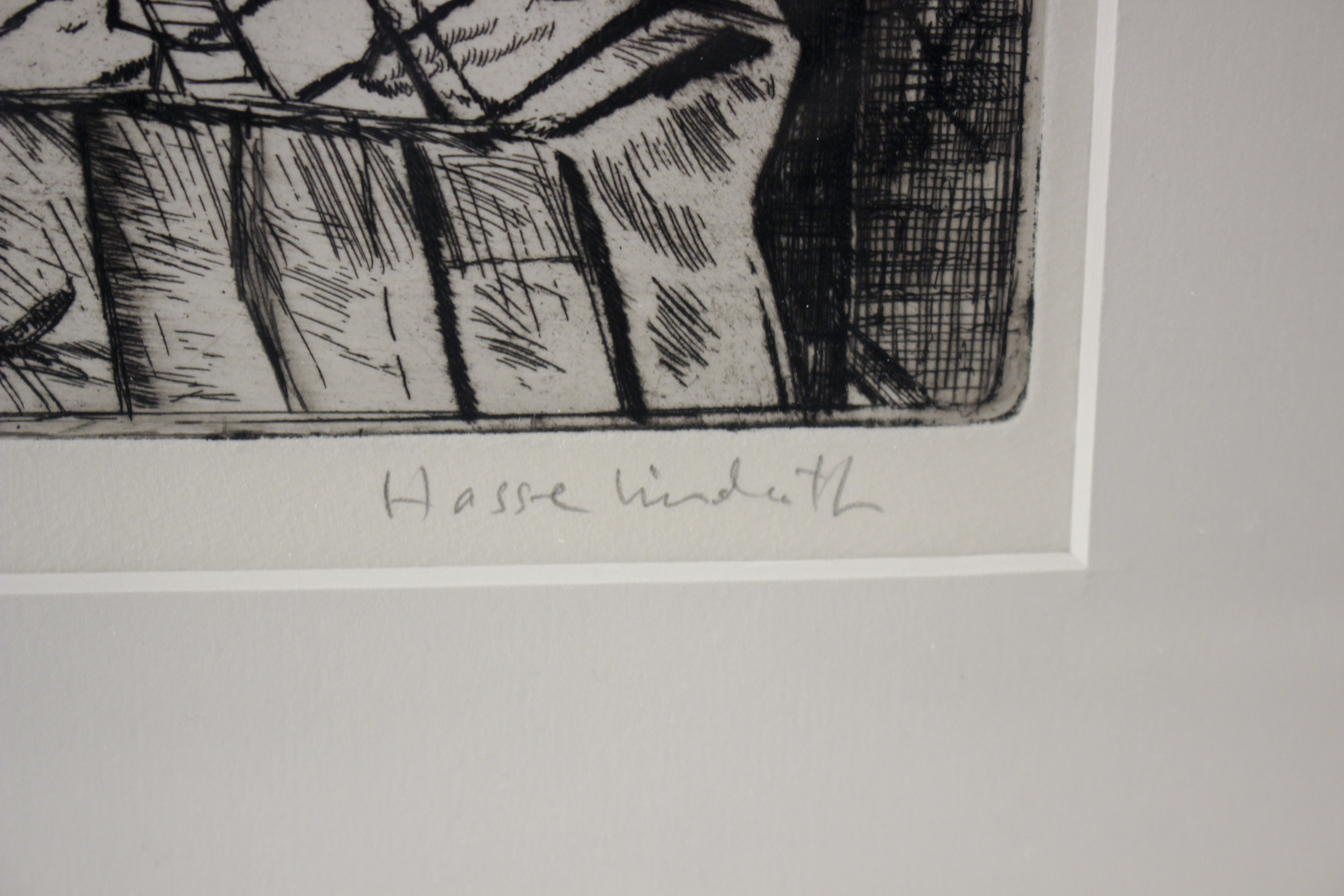 Etsning, Hasse Lindroth (f. 1938), Gamla Stan, 56 / 220, signerad ...