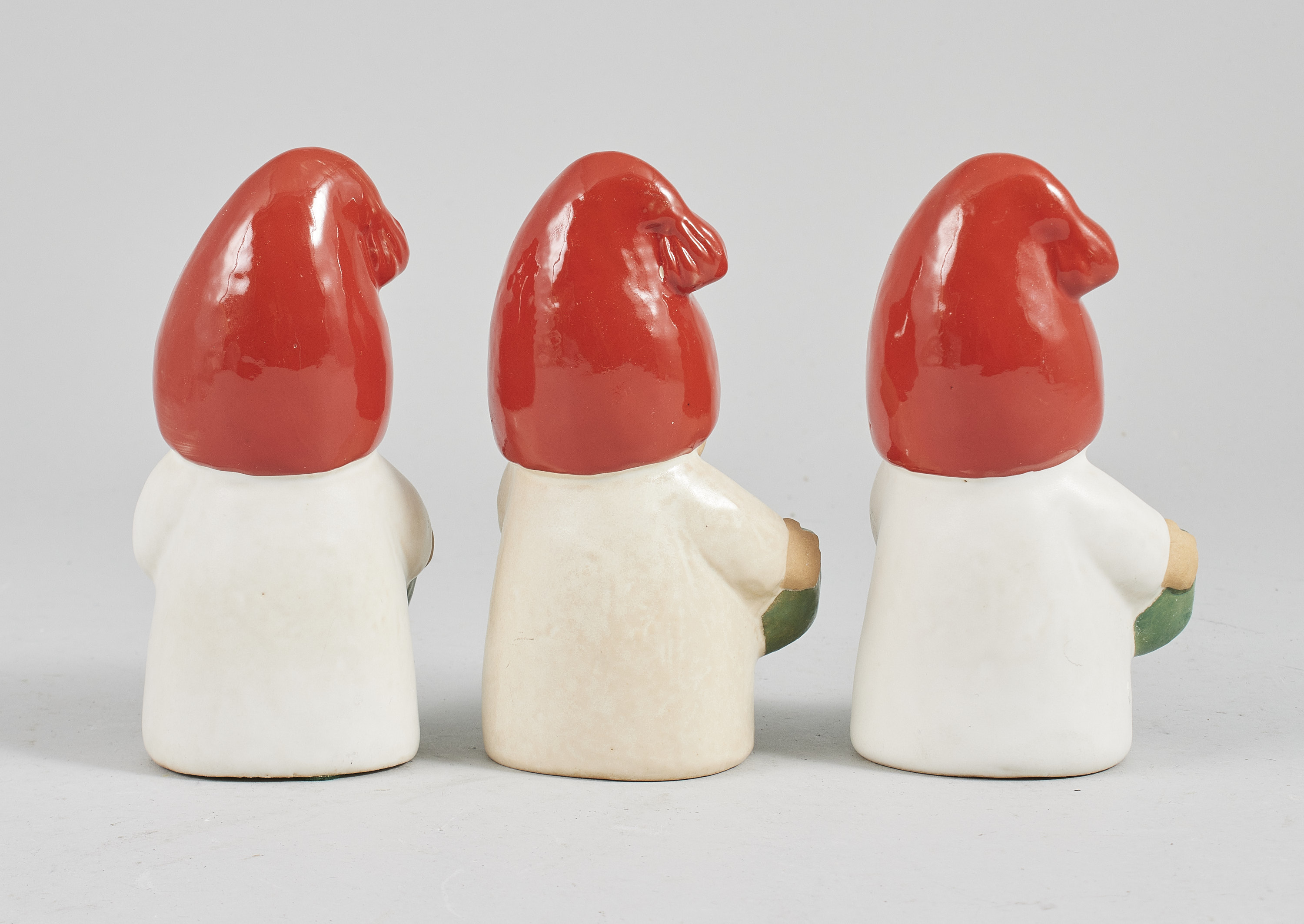 Ljusstakar, 3 st, Lisa Larson (f. 1931), Sverige. Tomtar, Rörstrand ...