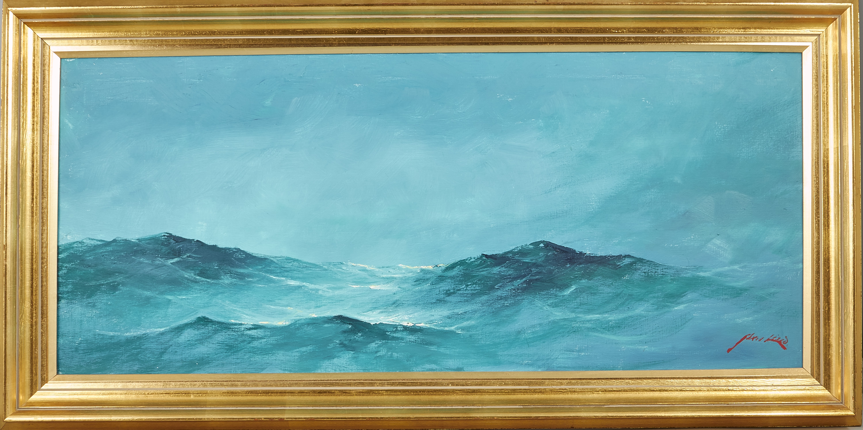 Oljemålning, Axel Lind (1907-2011), Hav, 46x108. Metropol - Auktioner i ...