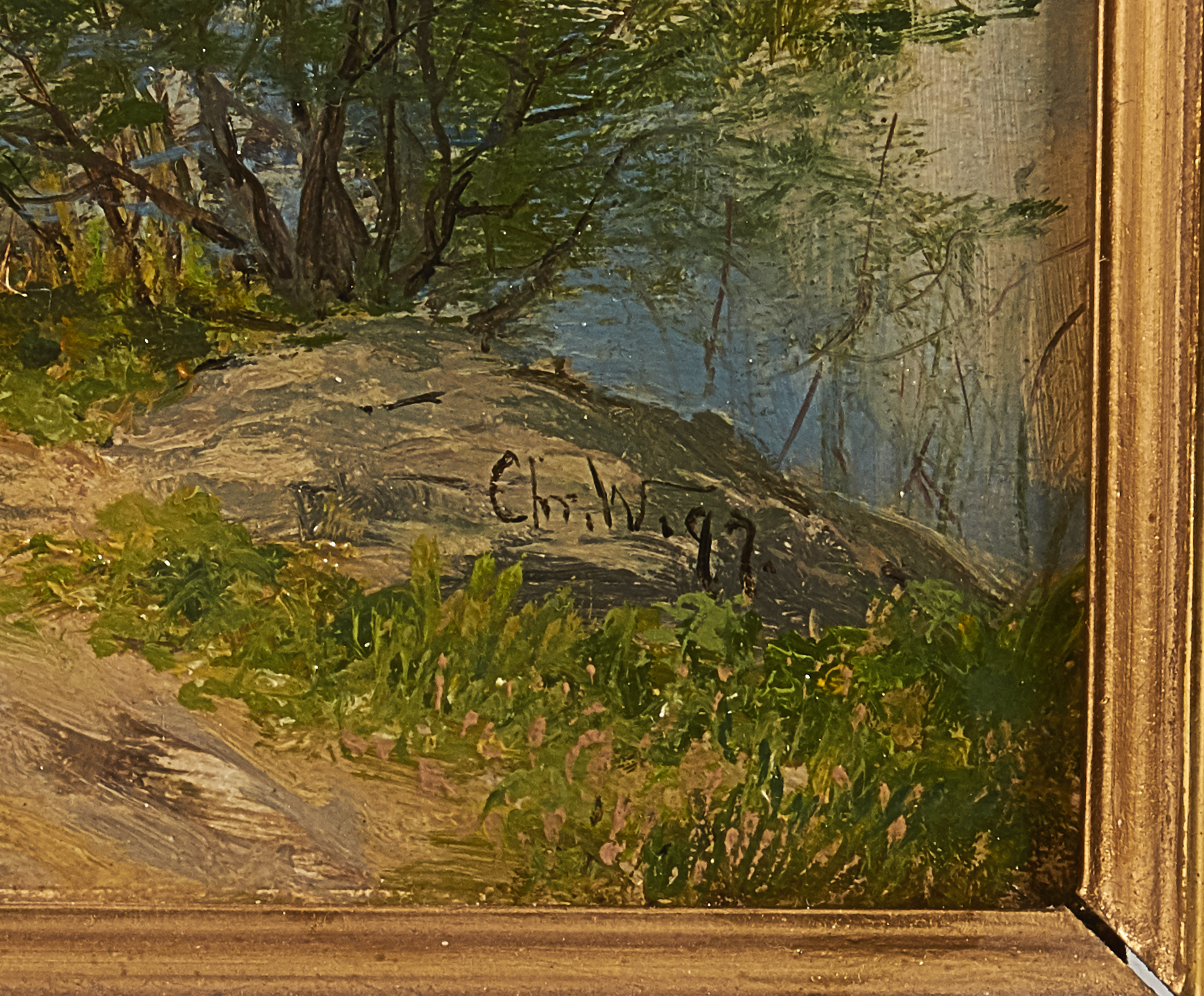 Oljemålning, Christoffer Wallroth (1841-1916), Sverige. Motiv från ...