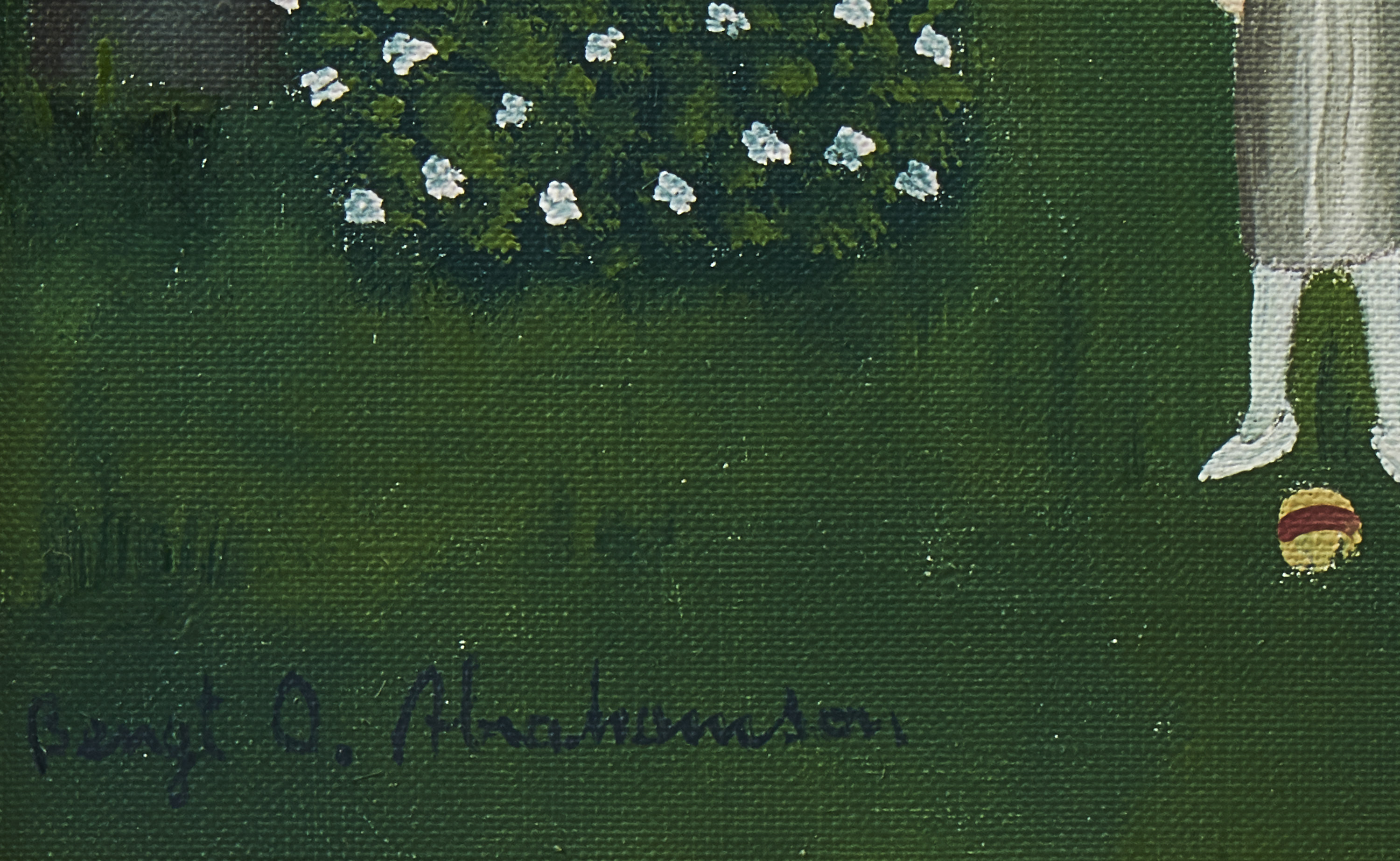 Oljemålning, Bengt Olov Abrahamsson (1924-1989), Sverige. "söndag Vid ...