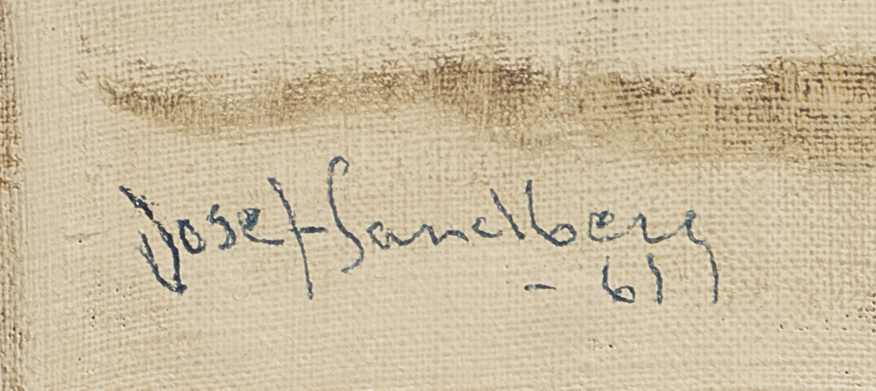 Oljemålning, Josef Sandberg (1896-1986), Sverige. Signerad, 1961. Olja ...