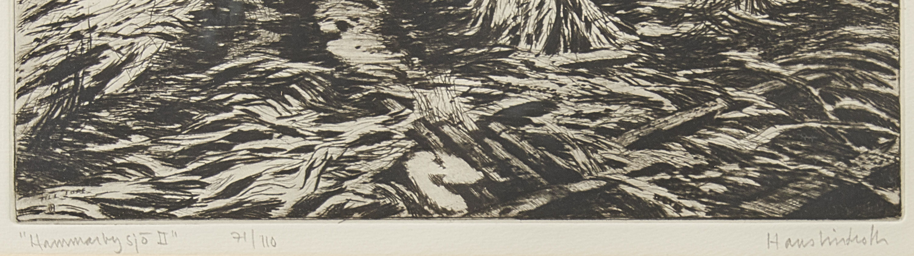 Etsning, Hasse Lindroth (f. 1938), Sverige. "Hammarby Sjö II", signerad ...