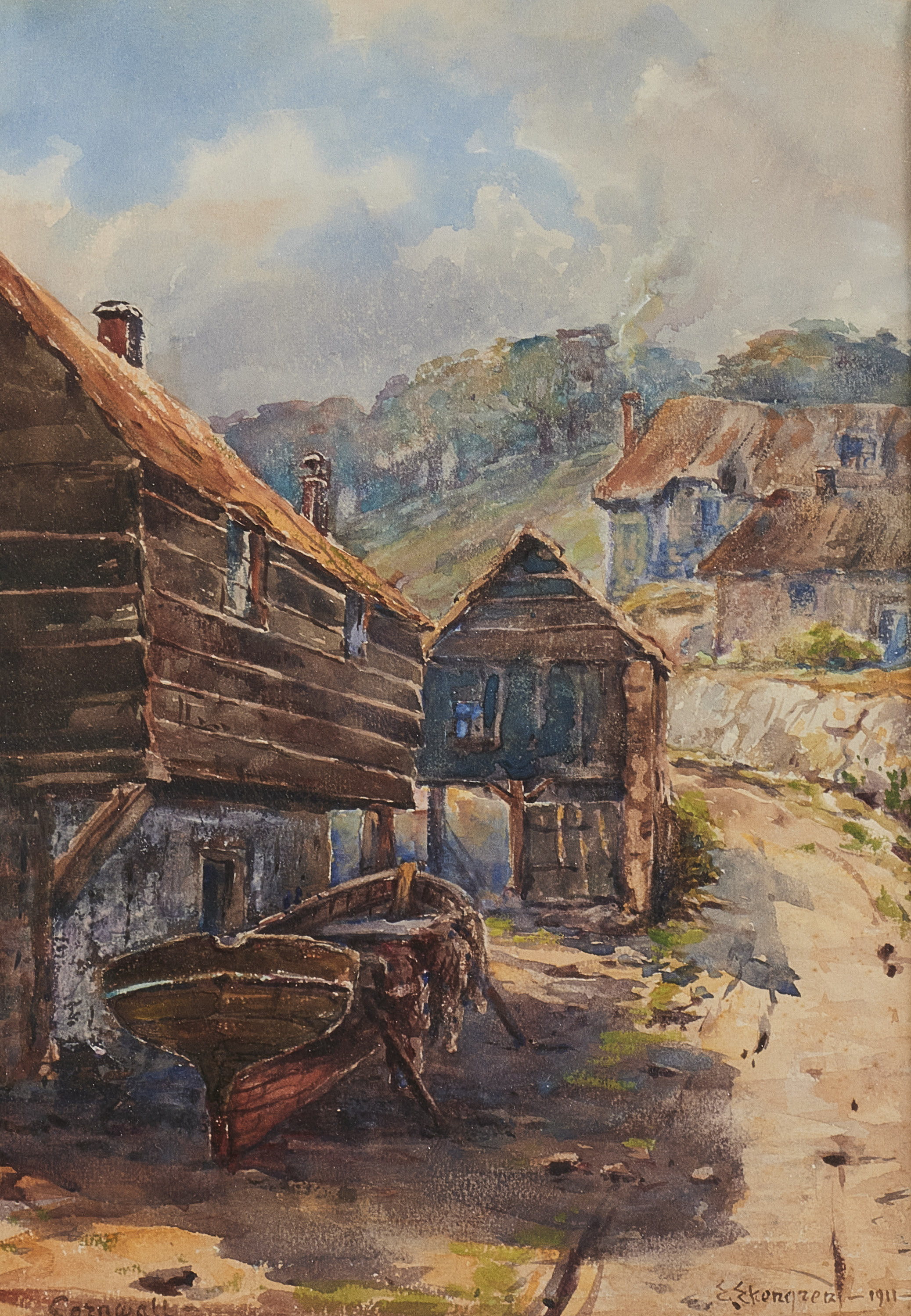 Akvarell, Eric Ekengren (1868-1955), Sverige. Signerad, daterad 1911 ...