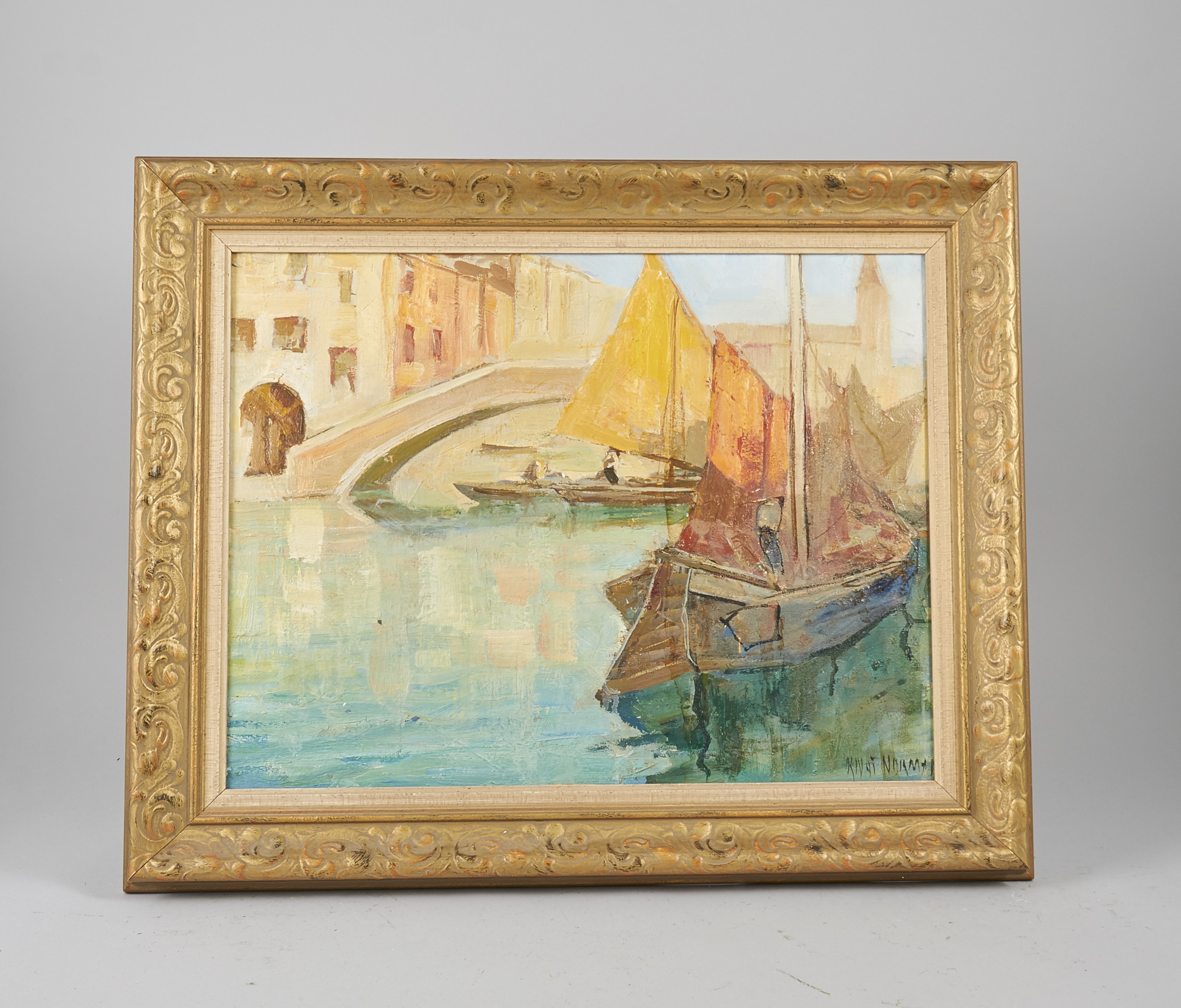 Oljemålning, Knut Norman (1896-1977), Venedig, 44x55. Metropol ...