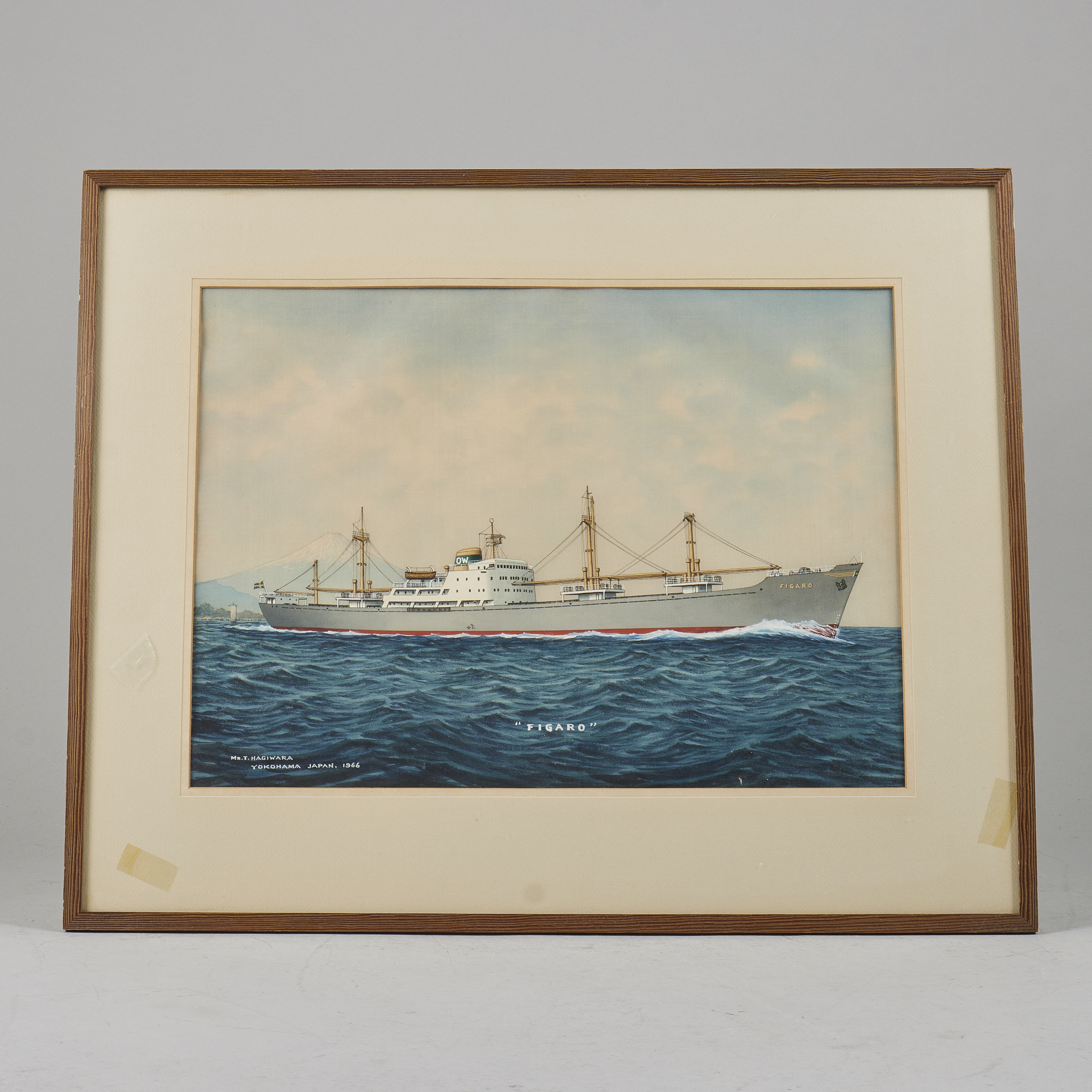 Akvarell, Mr. T. Hagiwara, Fartygsporträtt, Yokohama, Japan 1966 ...