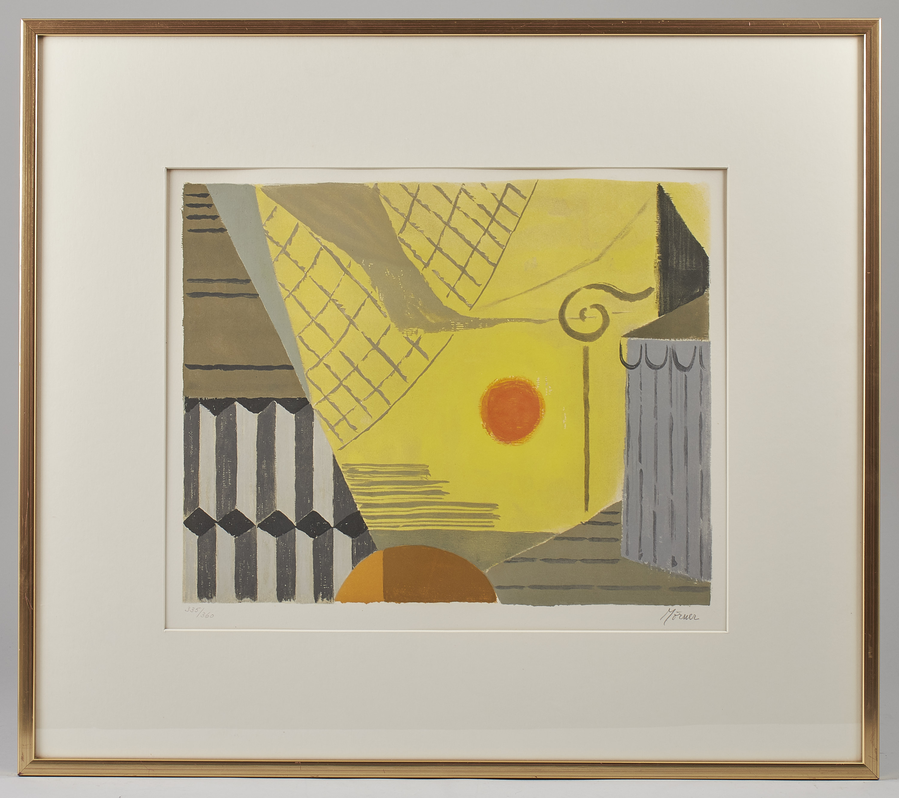 Färglitografi, Stellan Mörner (1896-1979), komposition, 335/360 ...