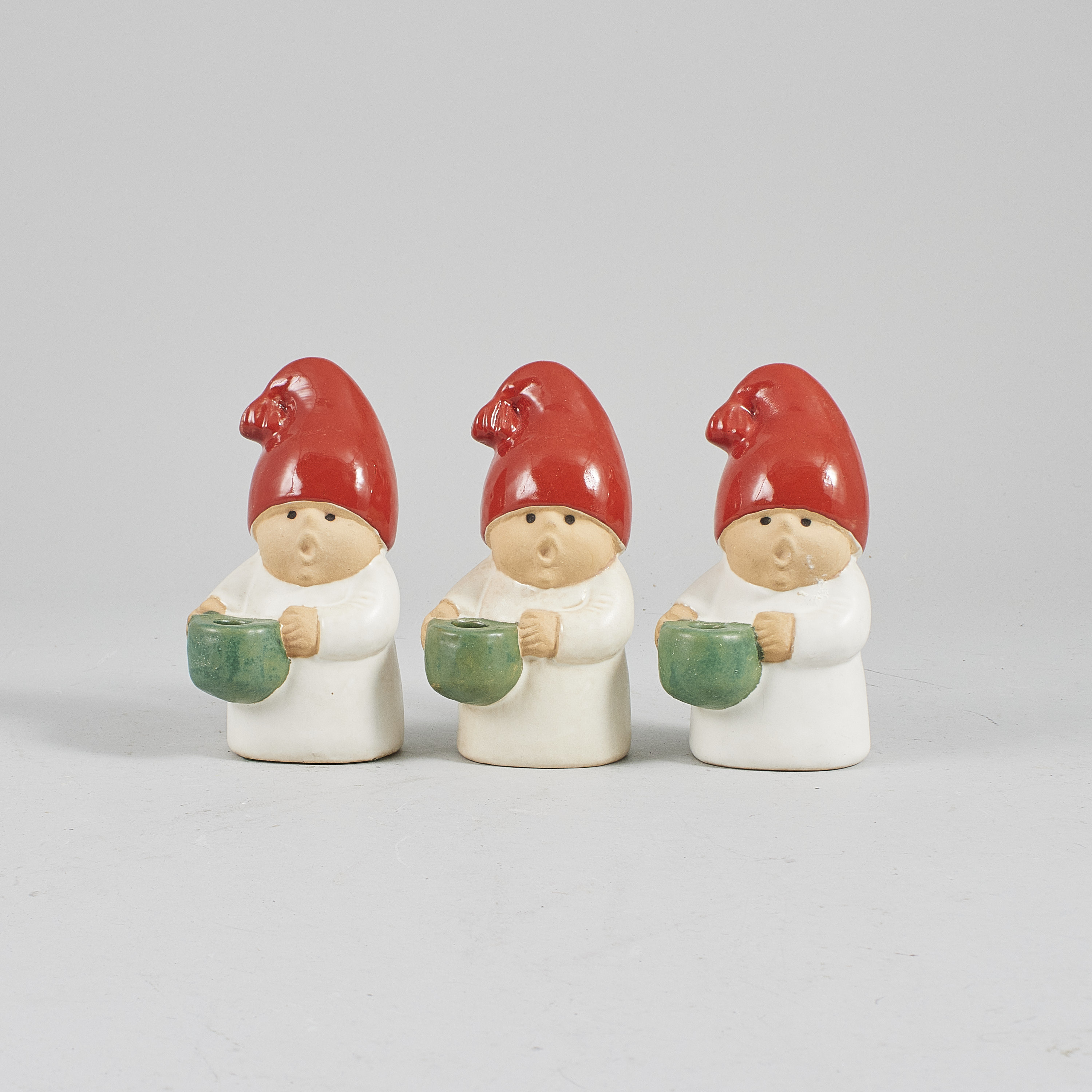 Ljusstakar, 3 st, Lisa Larson (f. 1931), Sverige. Tomtar, Rörstrand ...