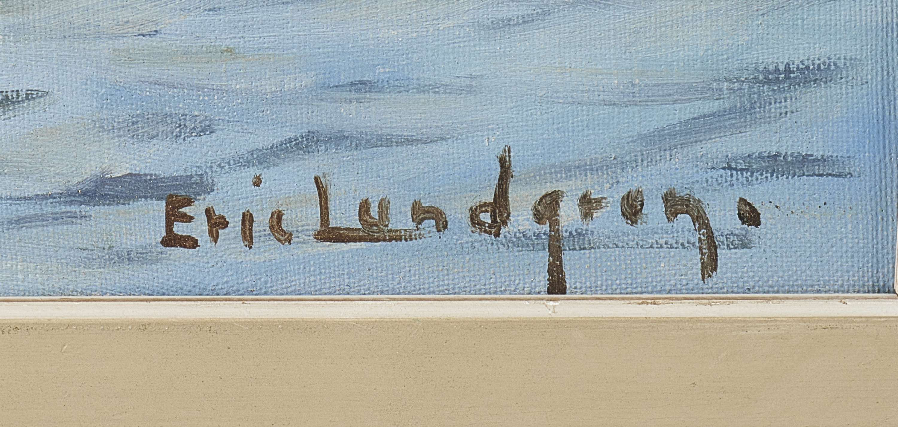 Oljemålning, Eric Lundgren (f. 1907), Sverige. Göteborgs hamn. Signerad ...