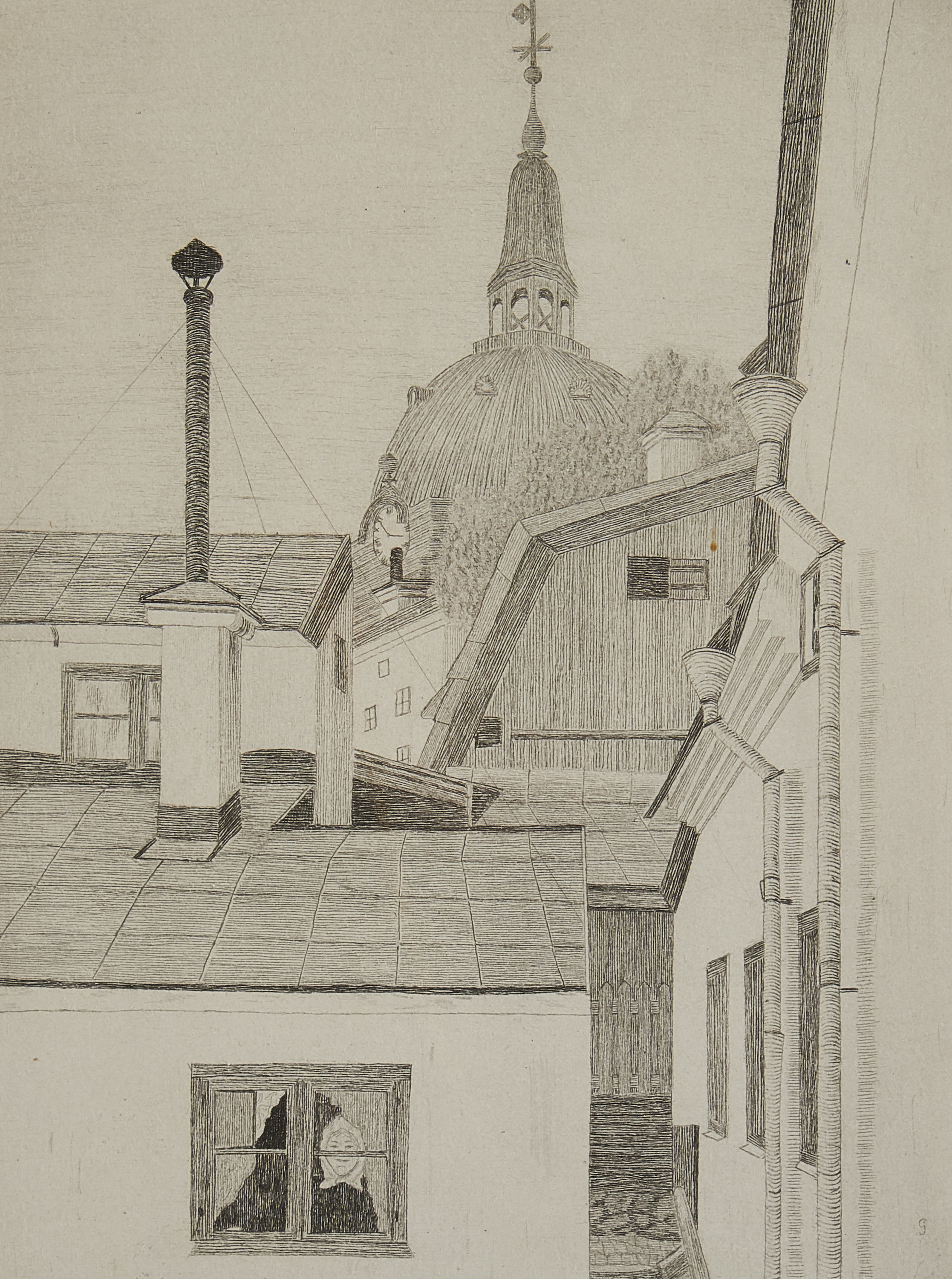 Gravyr, Gustaf Isander (1863-1929), Sverige. Stockholmsmotiv. Signerad ...