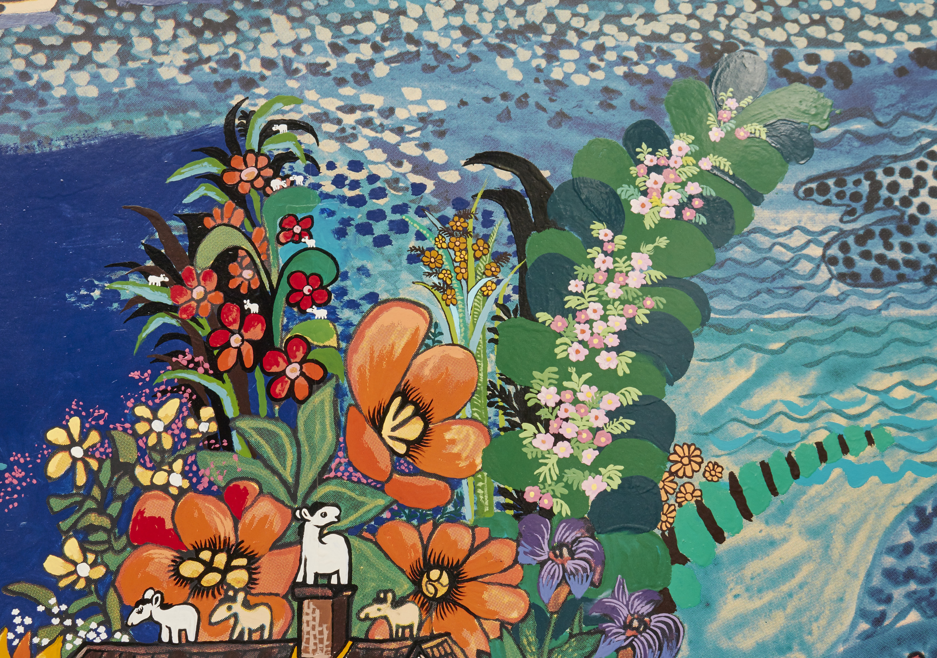 Tavla, Bemålat tryck, Bengt Elde (1939-2015), Sommar, 200x230, spricka ...