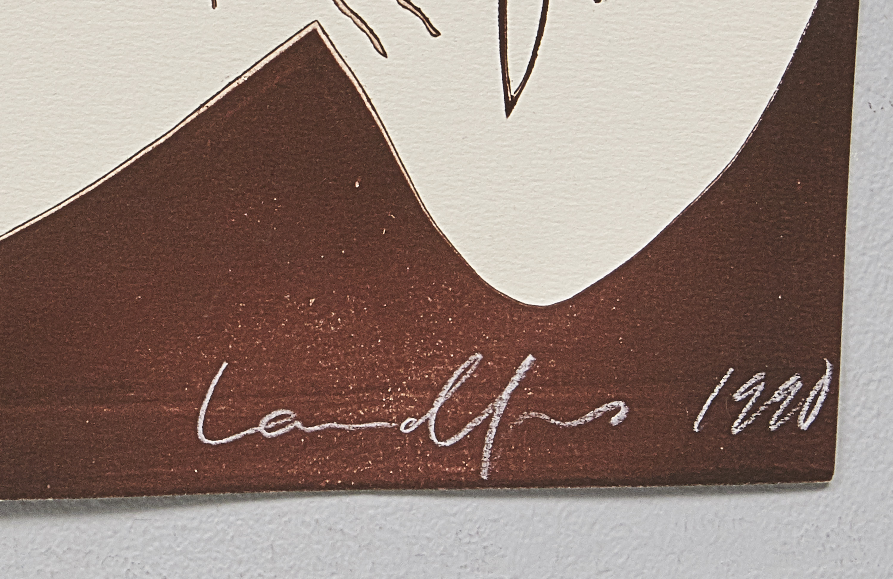 Färglitografi, Kjell Landfors (f. 1953), Sverige. "Charons båt ...