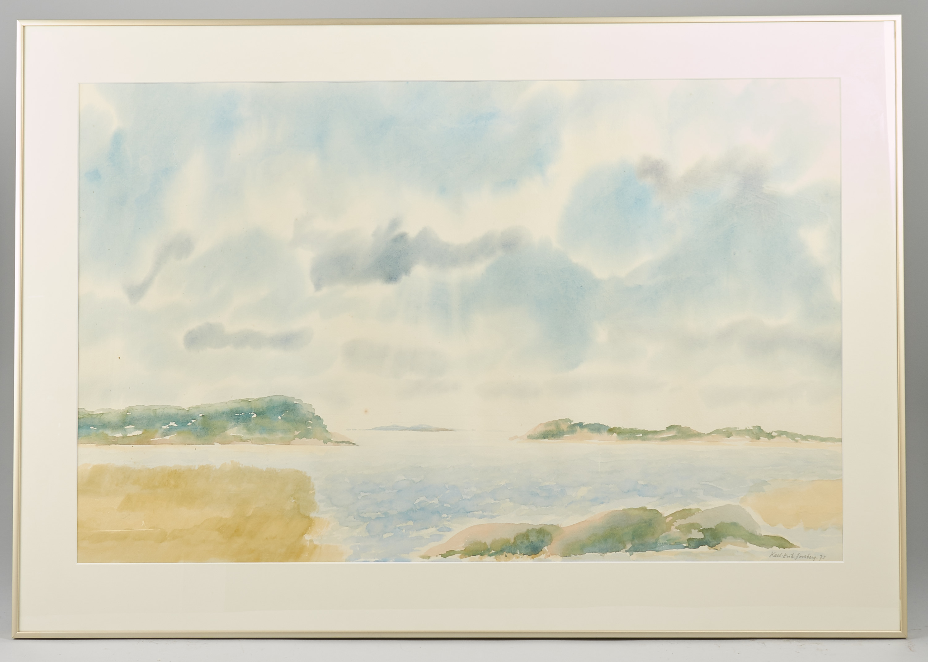 Akvarell, Karl-Erik Forsberg (1914-1995), kustremsa, 54x84. Metropol ...