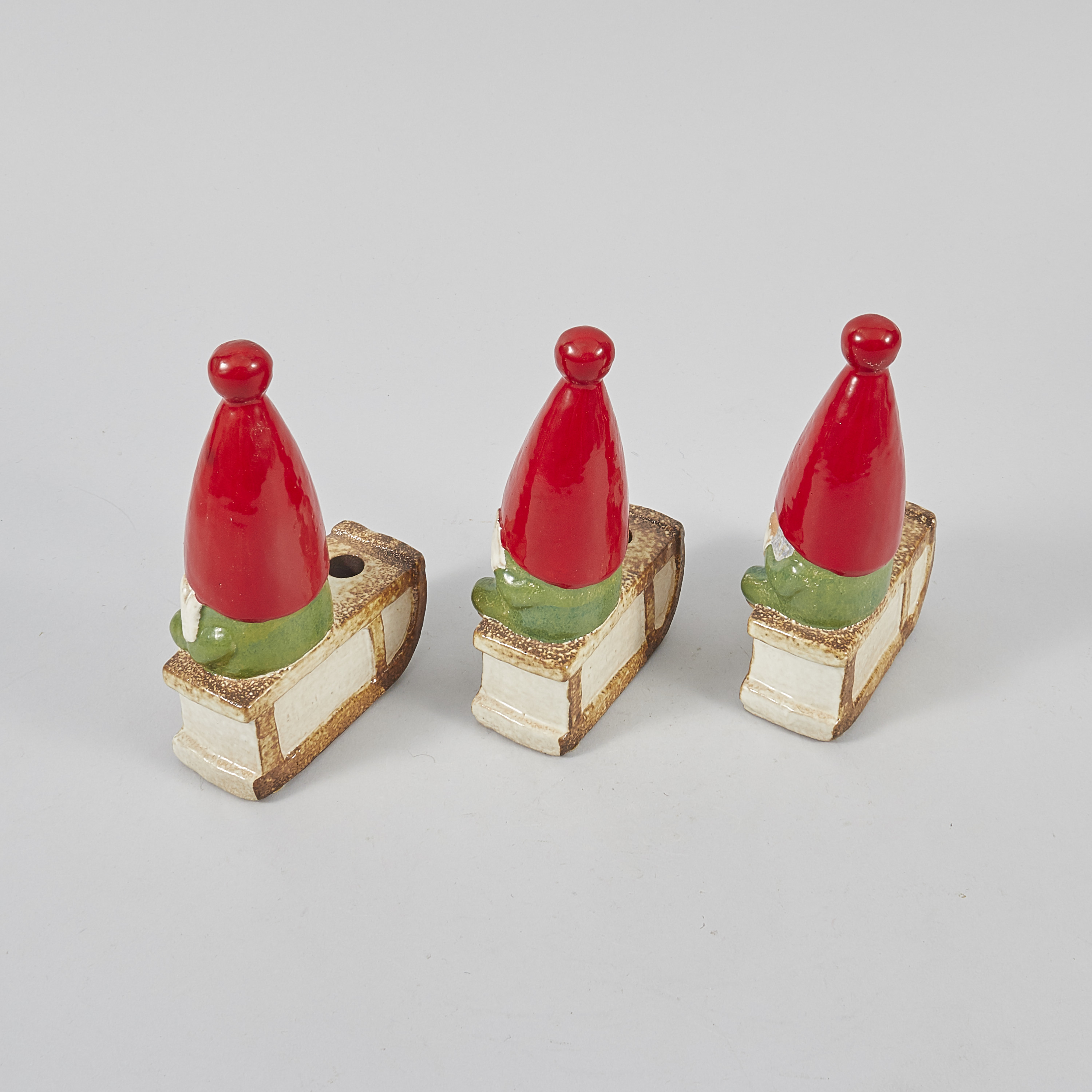 Ljusstakar, 3 st, Tomtar, Lisa Larson (f. 1931), Keramikstudion ...