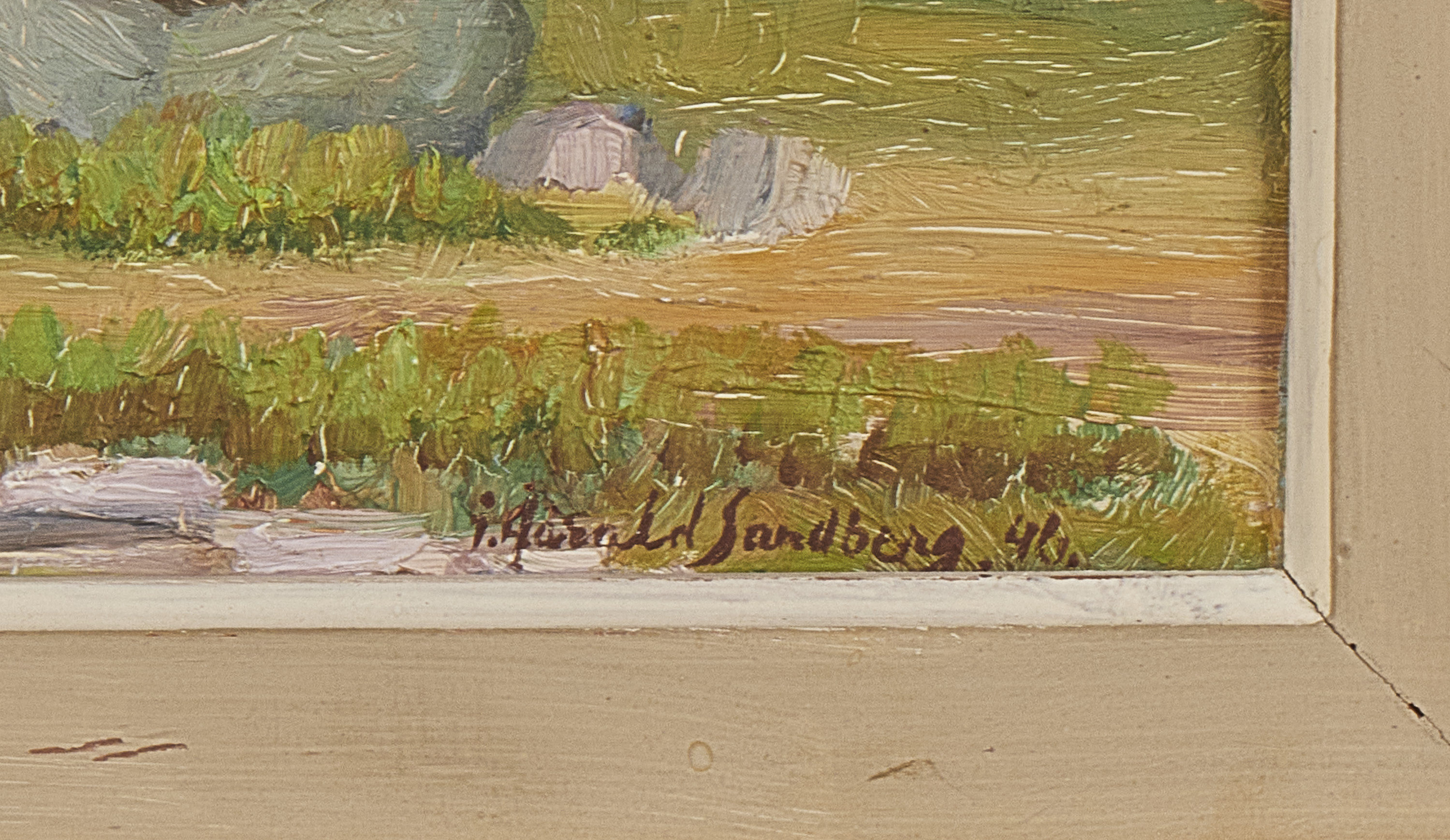 Oljemålning, Harald Sandberg (1912-1983), Sverige. "Alvaret Öland ...