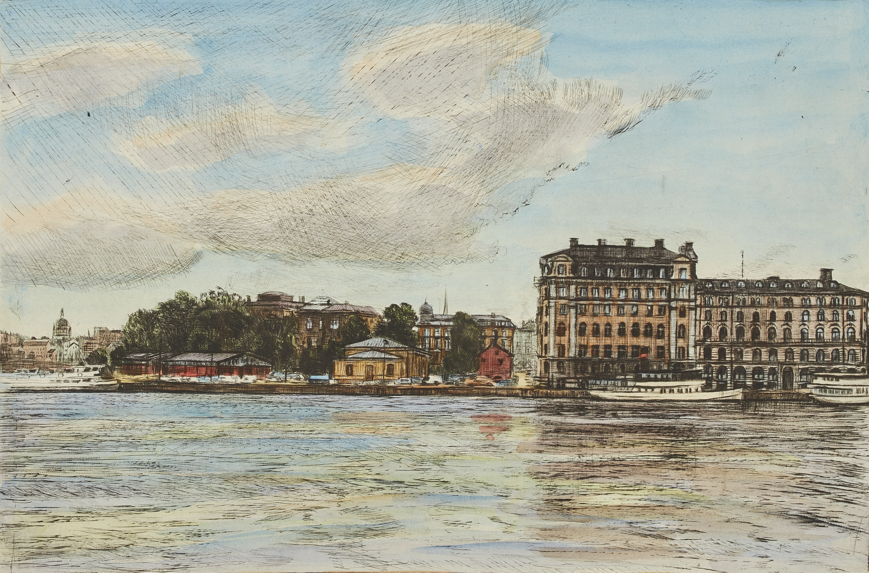 Torrnålsgravyrer, 2 st, Hasse Lindroth (f. 1938), Sverige. Signerade ...