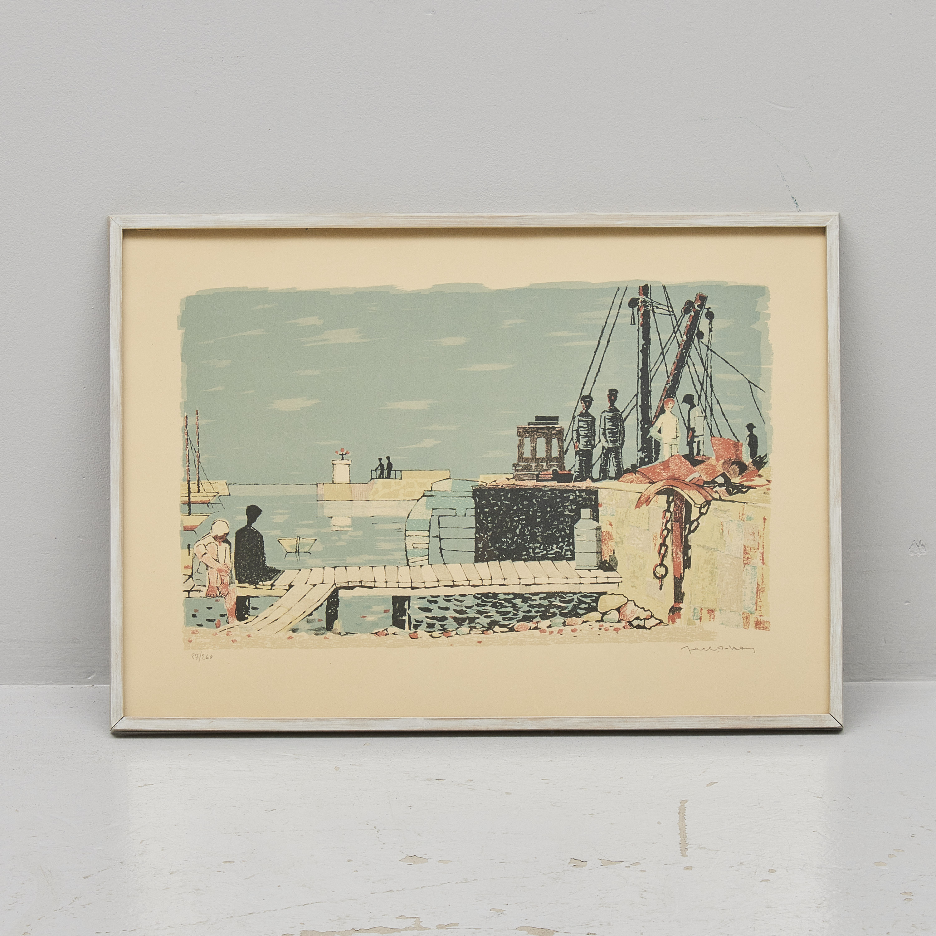 Färglitografi, Axel Olson (1899-1986), Sverige. Signerad, numrerad 87/ ...