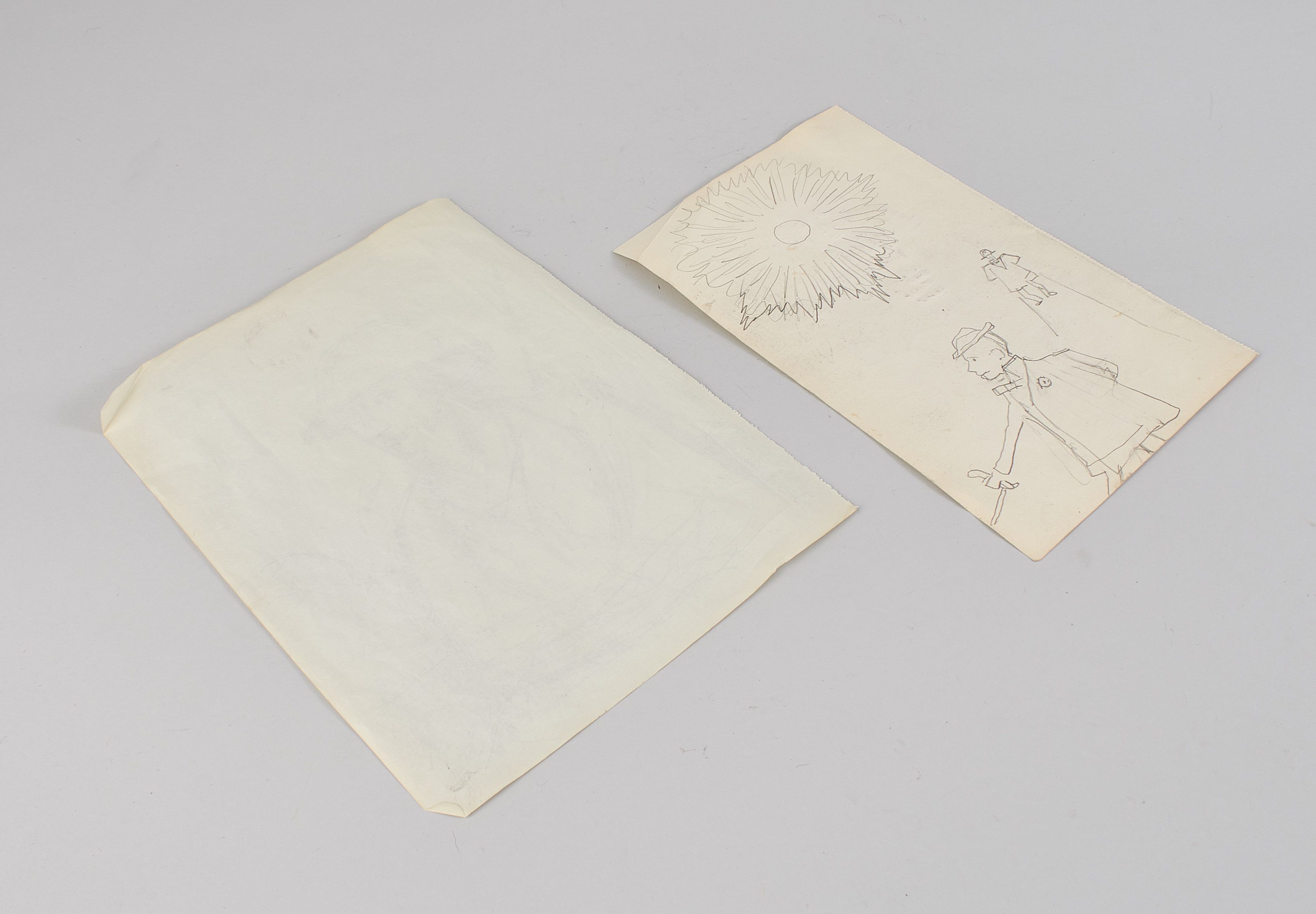 Teckningar, 2 st. Carl Kylberg (1878-1952), Sverige. Självporträtt; a ...