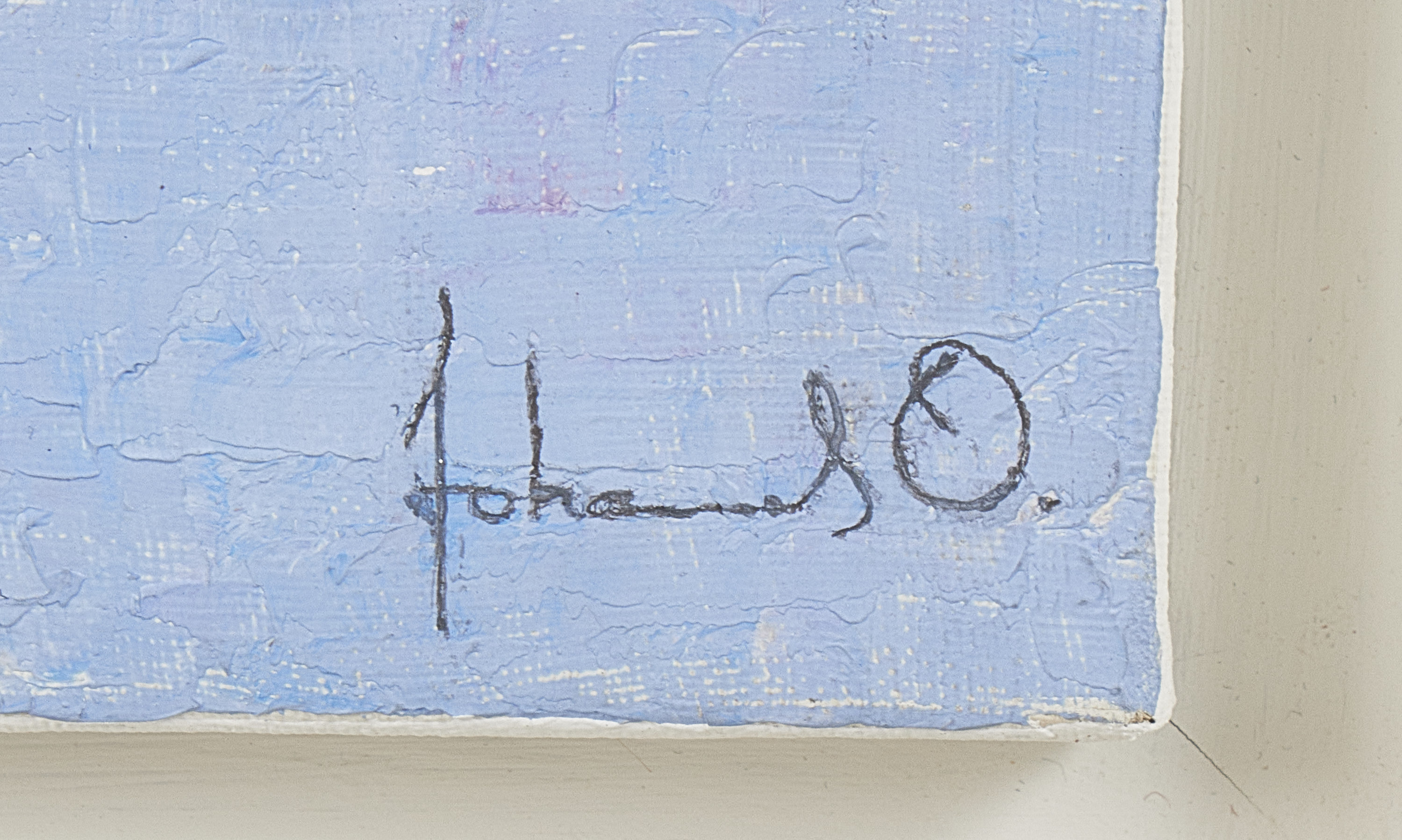 Oljemålning, Johannes Olsson (f. 1945), Sverige. Figurkomposition ...