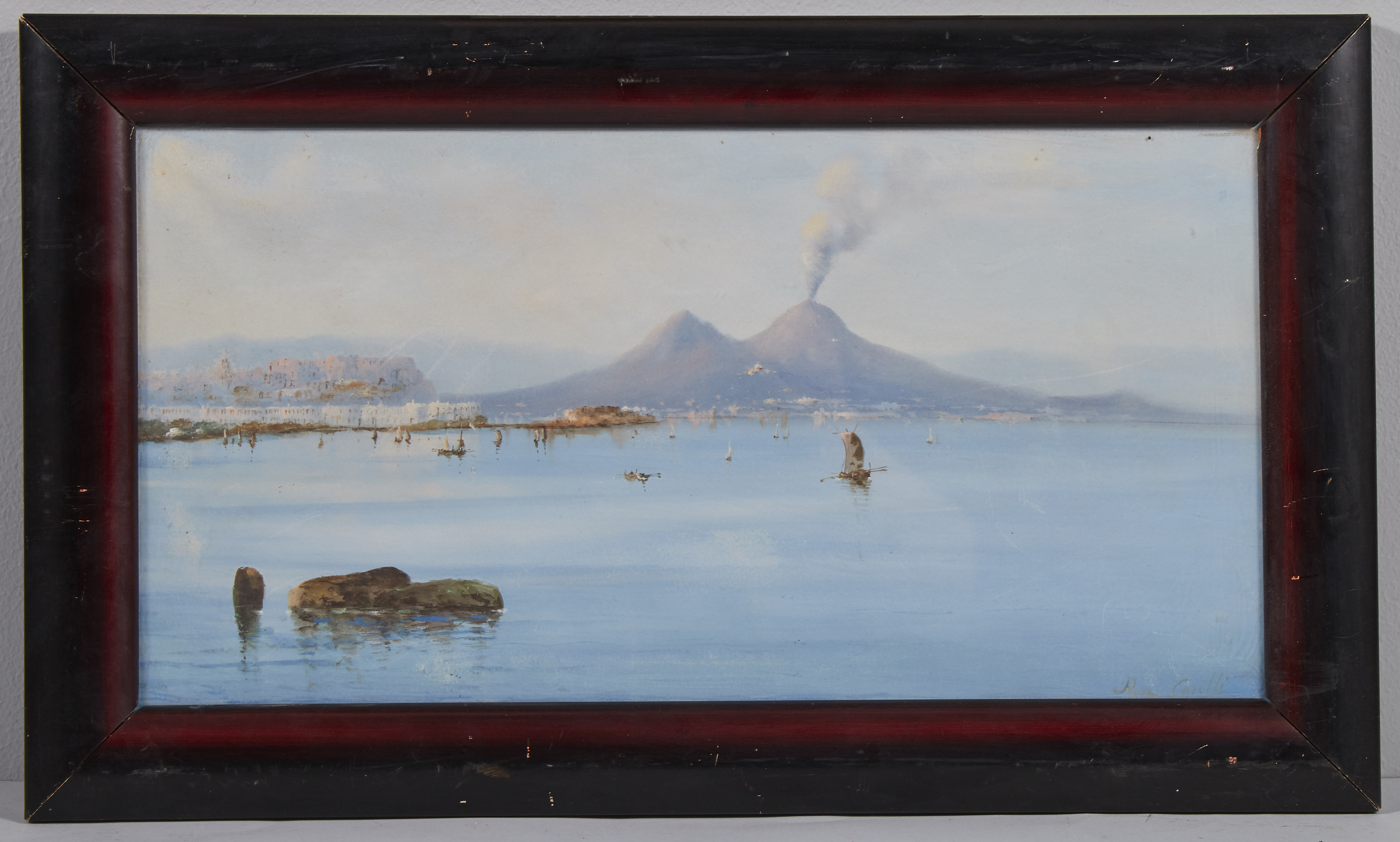 Akvarell, Rosa Corelli , Italien. Vesuvius, 22x43 cm. Metropol ...