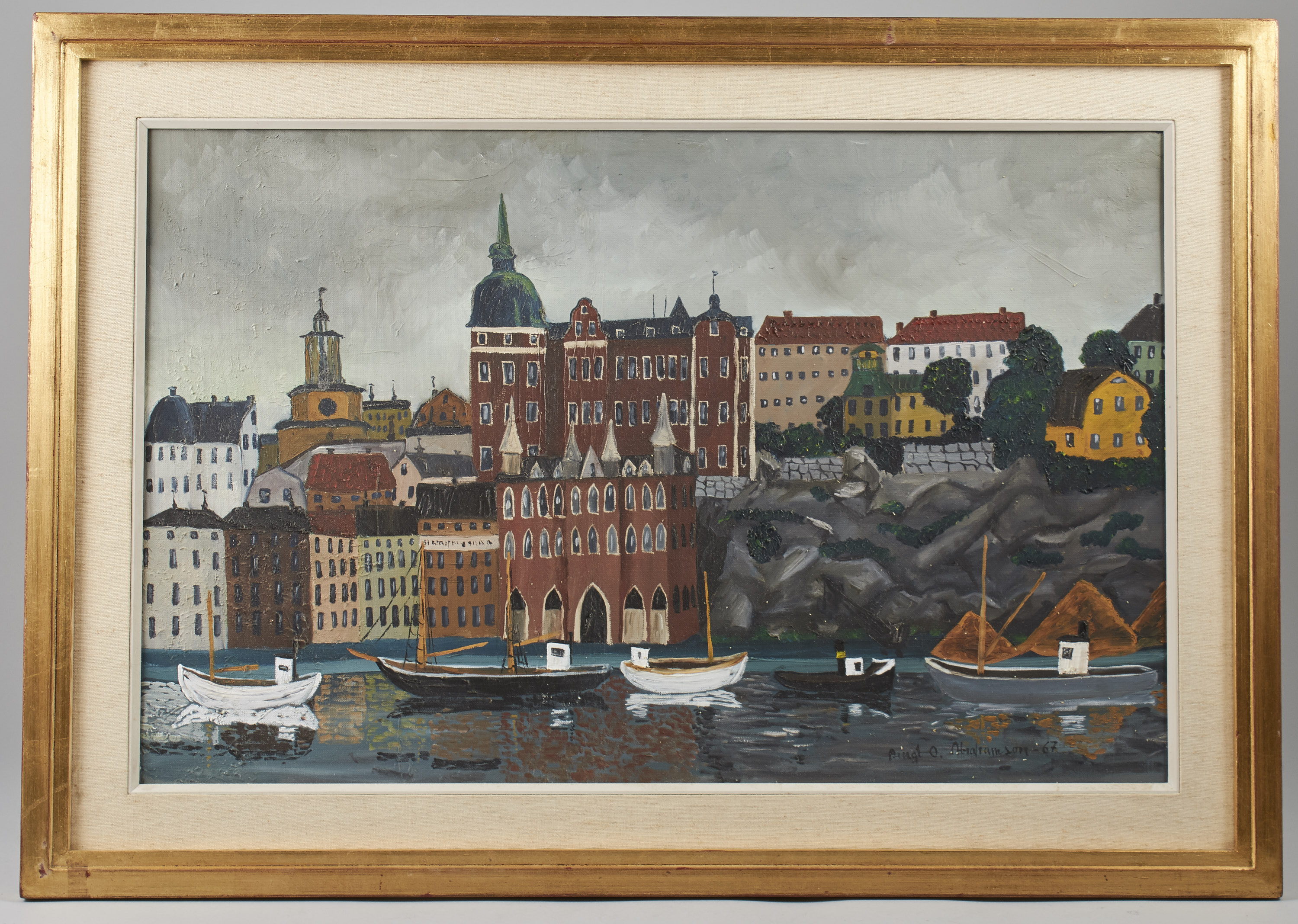 Oljemålning, Bengt Olov Abrahamsson (1924-1989), Sverige. Signerad ...