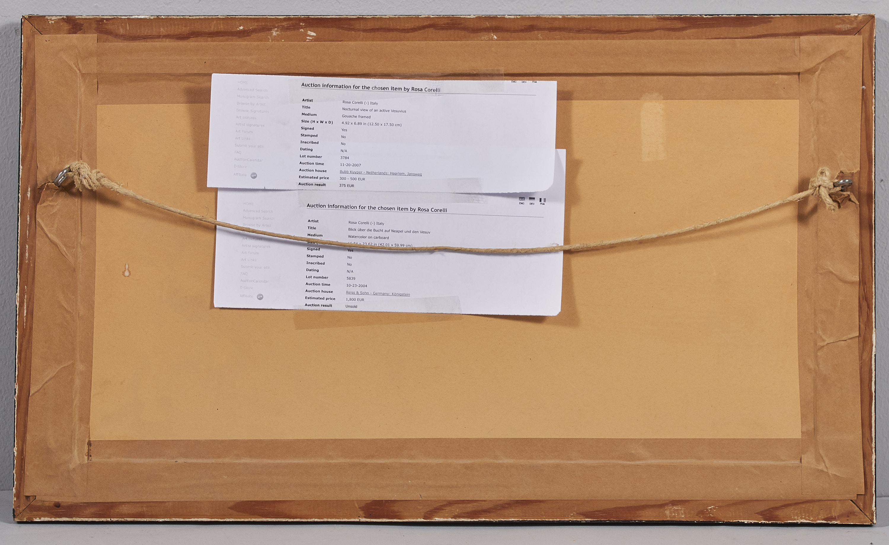 Akvarell, Rosa Corelli , Italien. Vesuvius, 22x43 cm. Metropol ...