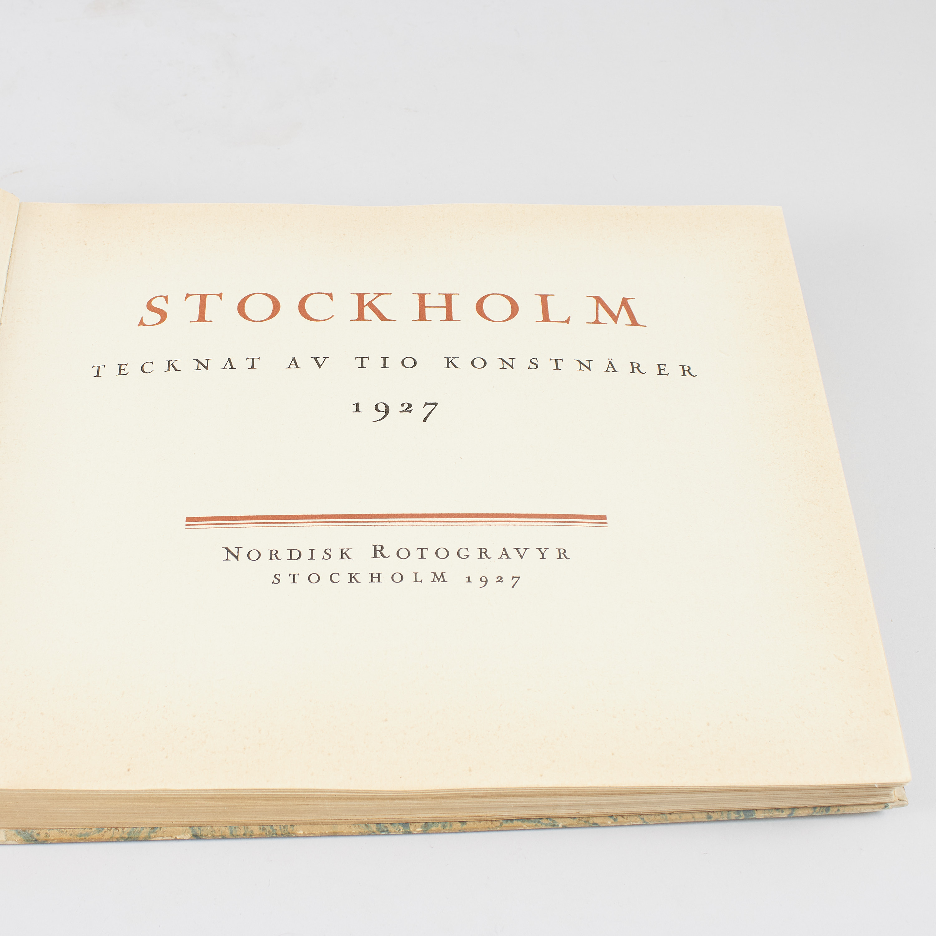 Bokverk, Stockholmsbilder tecknat av tio konstnärer, 1927, bland annat ...