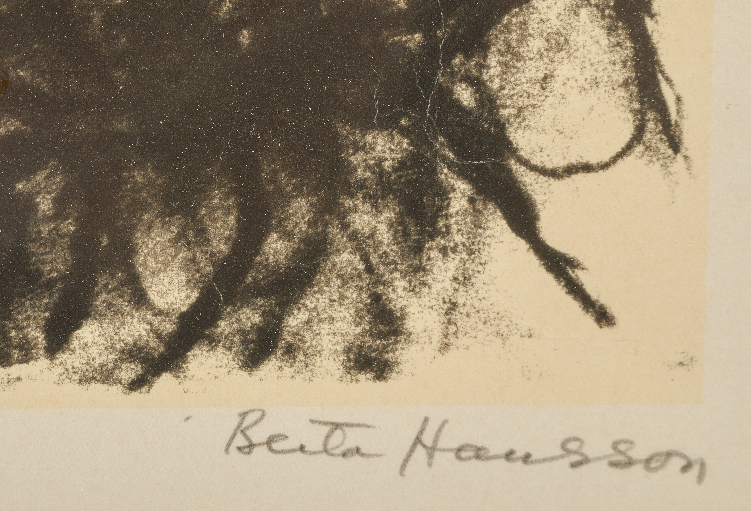 Färglitografi, Berta Hansson (1910-1994), 35/100, Lekande barn, motivet ...