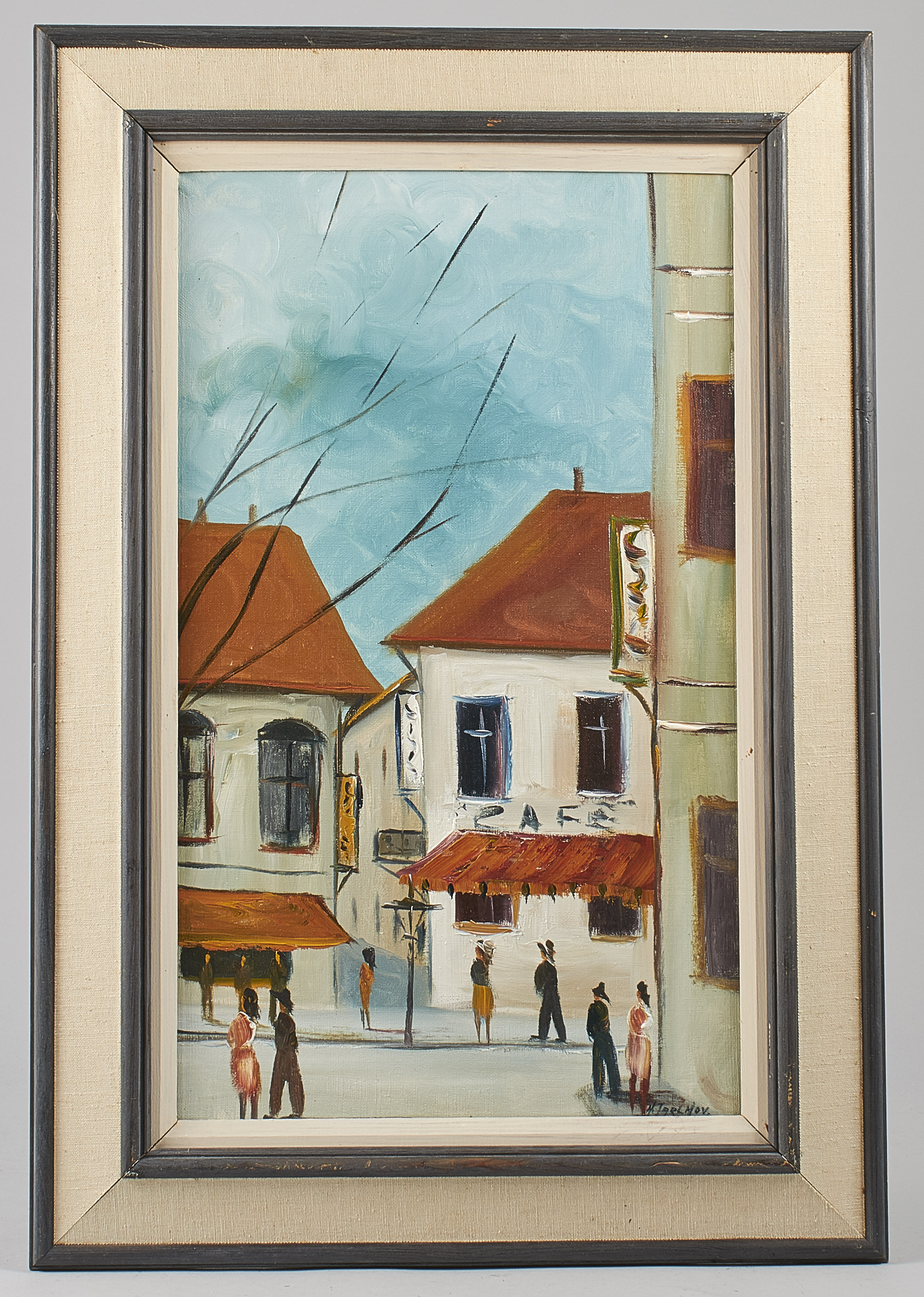 Oljemålning, Hartvig Jarlhov (1919-1992), Sverige. Stadsmotiv, 44x32 ...