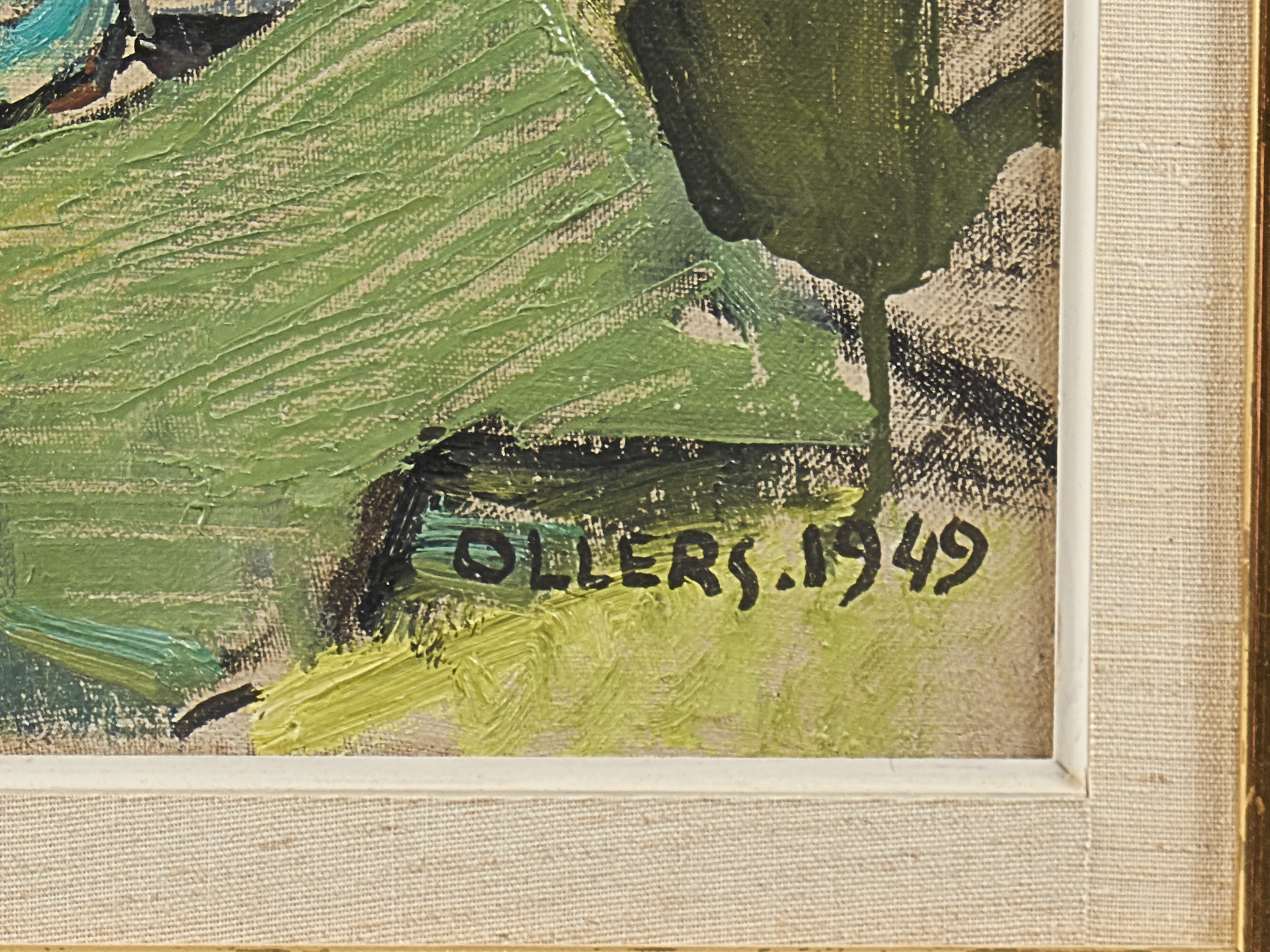 Oljemålning, Edvin Ollers (1888-1959), Sverige. 1949, stilleben. Olja ...