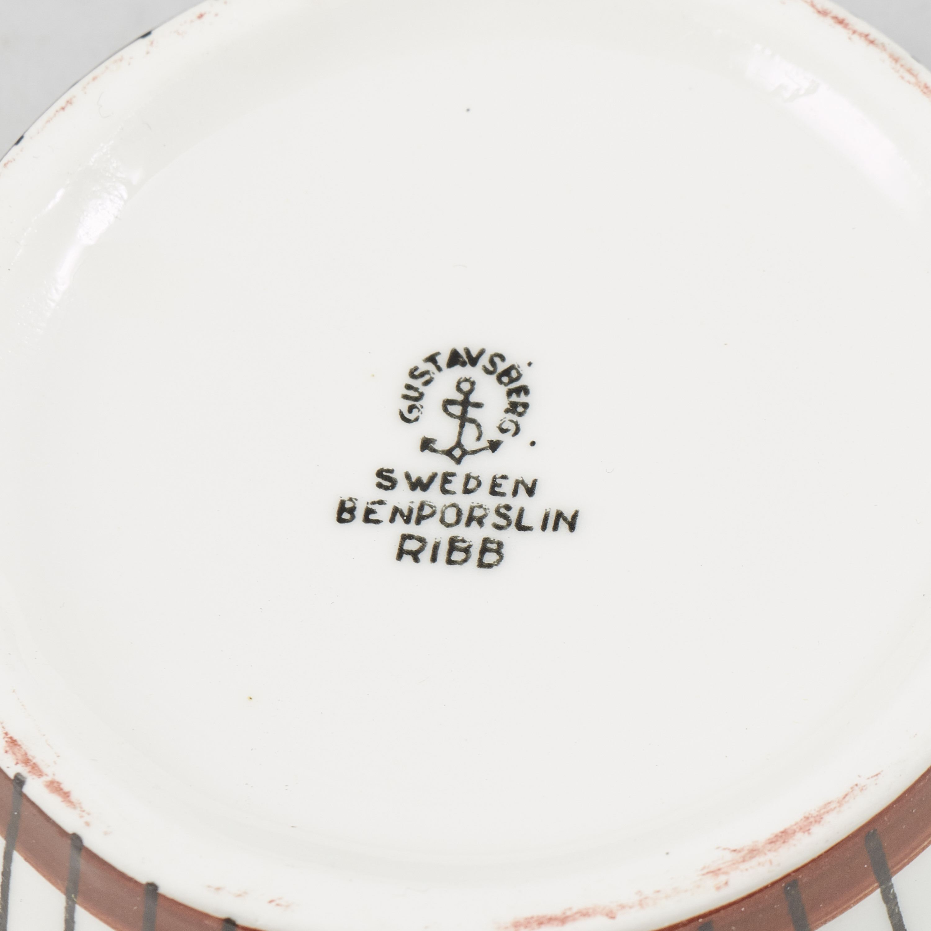 Tekoppar med fat, 5 del + sockerskål, Stig Lindberg (1916-1982), Spisa ...