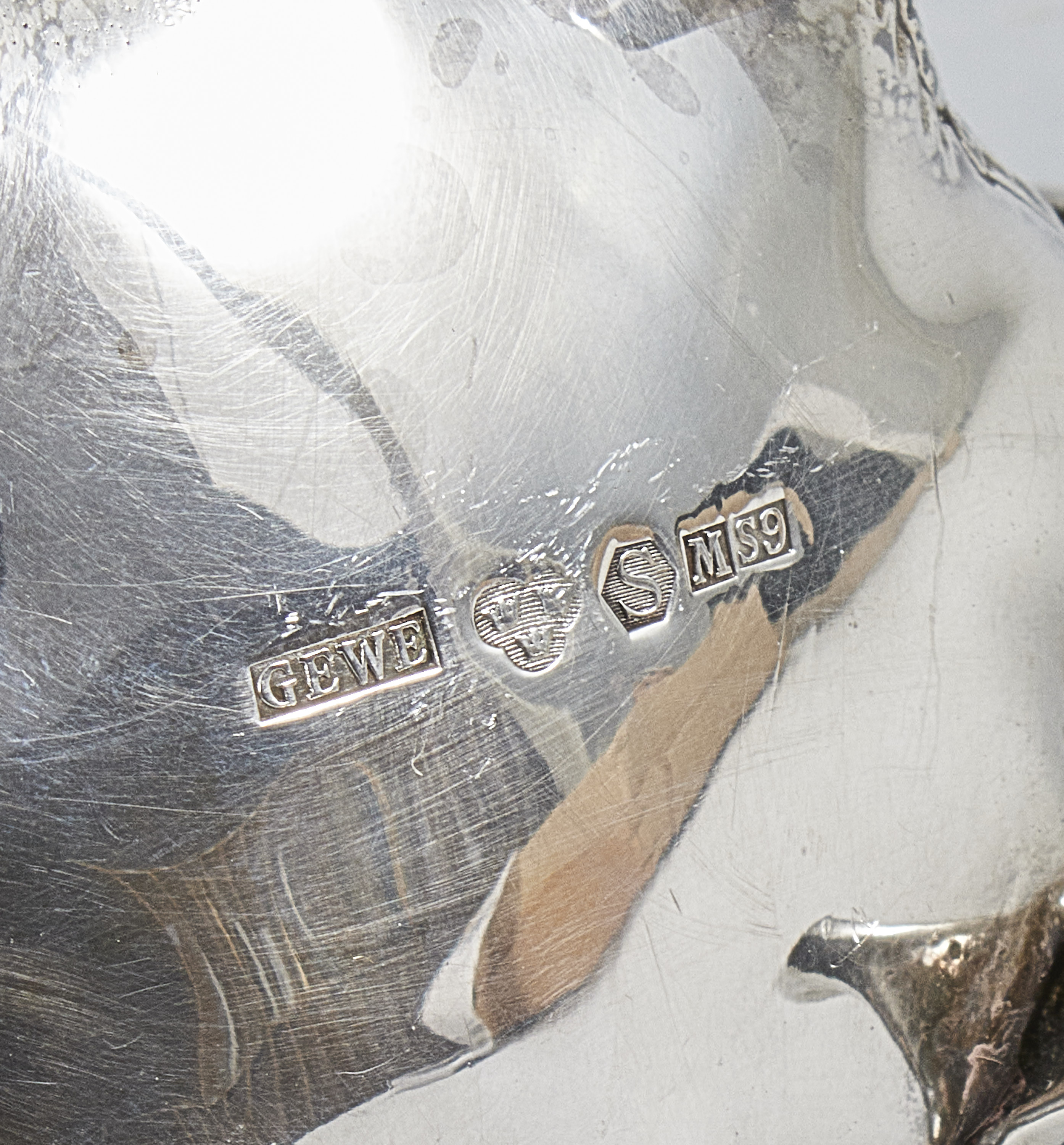 Gräddkanna & sockerskål, silver, GEWE, 1968. Höjd: 7cm. Vikt: 290g ca ...