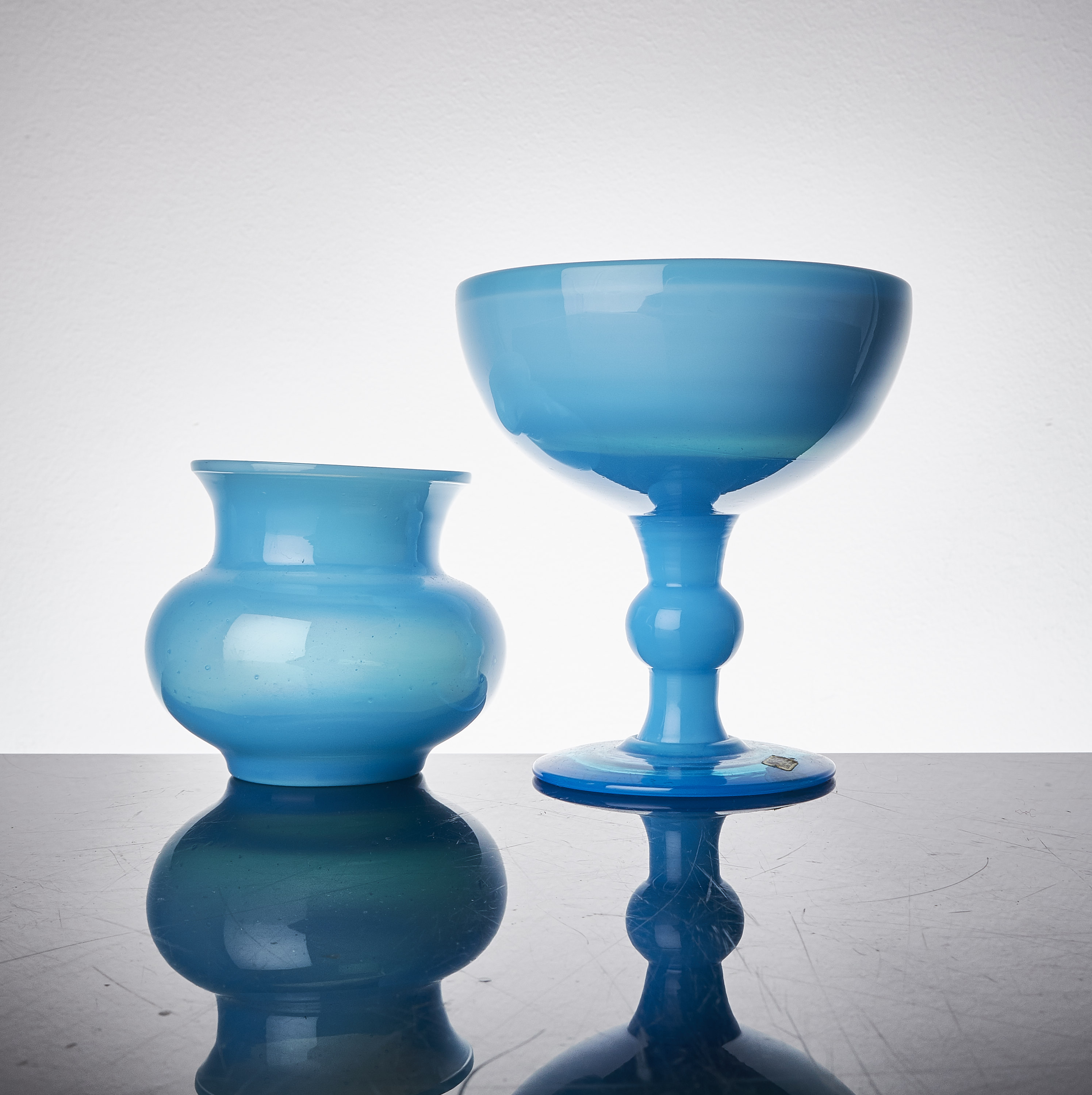 Konstglas, 10 delar, turkost glas, Erik Höglund (1932-1998), Boda ...