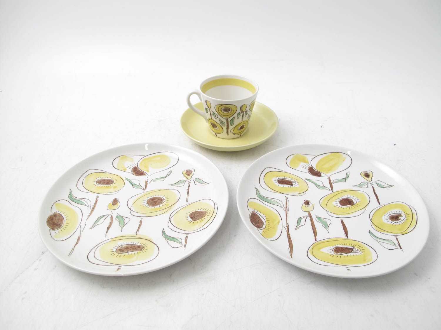 Keramik, 3 delar, ’Solros’, Lillemor Mannerheim (1927-1994), UE Upsala ...